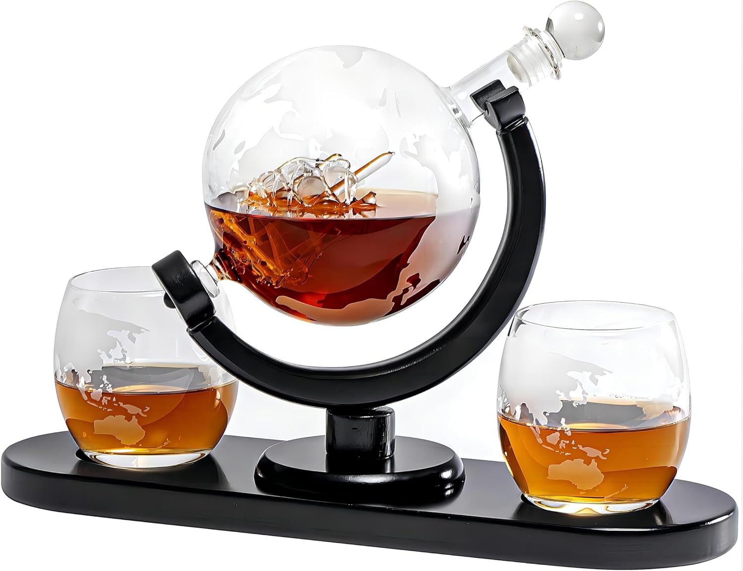 Whiskey Decanter Sets for Men, 1250ml Decanter Set with 2 Whiskey ...