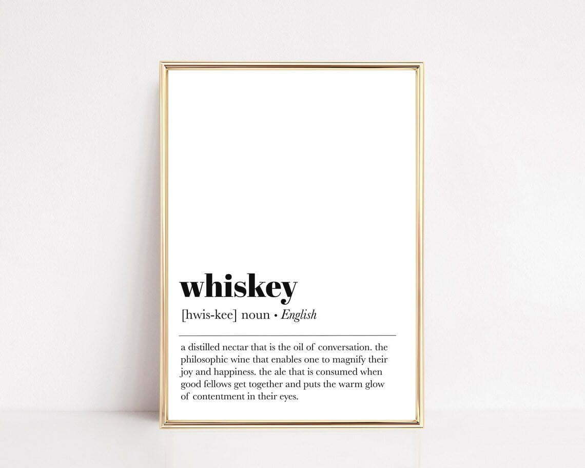 Whiskey Definition Print - Whiskey Wall Art - Whiskey Art [POSTER ...