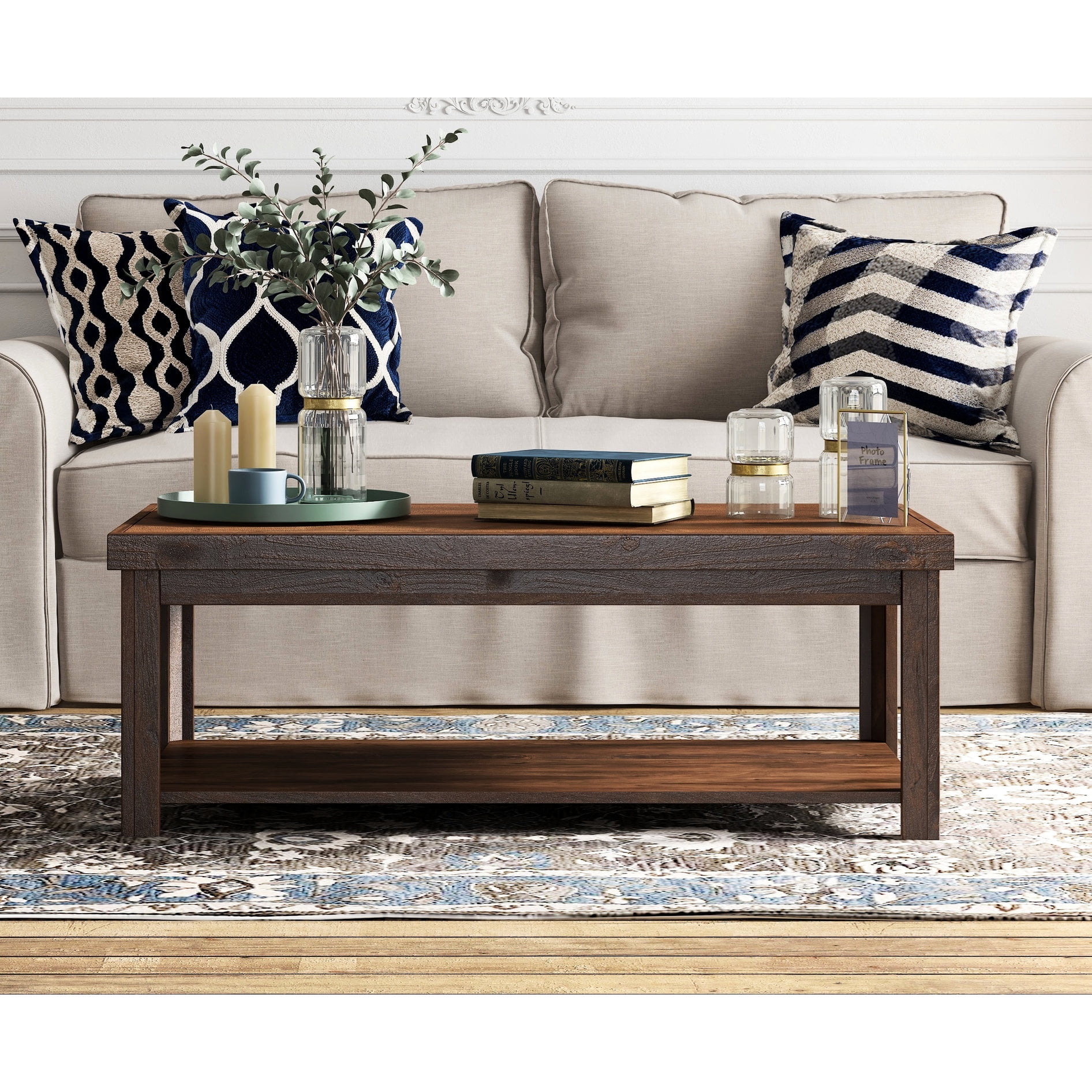 Whiskey-Finished Alder Coffee Table+Modern Rustic Style"-"Family ...