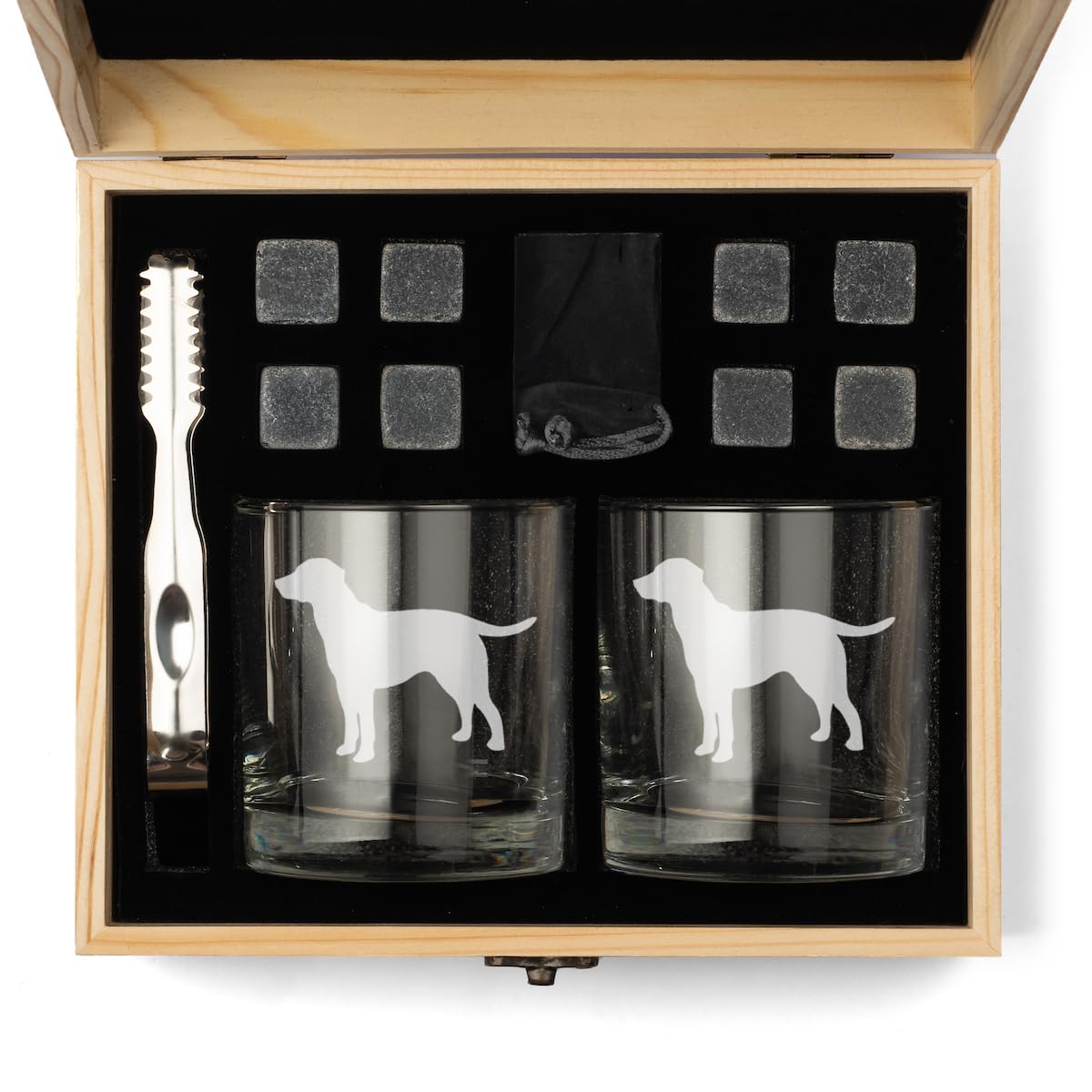 Whiskey Glass Gift Box Set with Whiskey Stones and 2 Rocks Glasses Lab ...