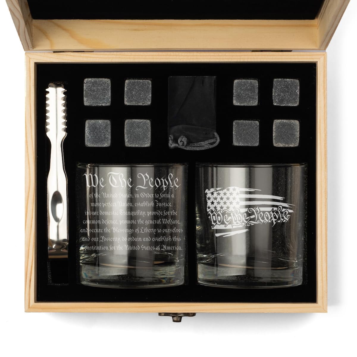 Whiskey Glass Gift Box Set with Whiskey Stones and 2 Rocks Glasses We ...