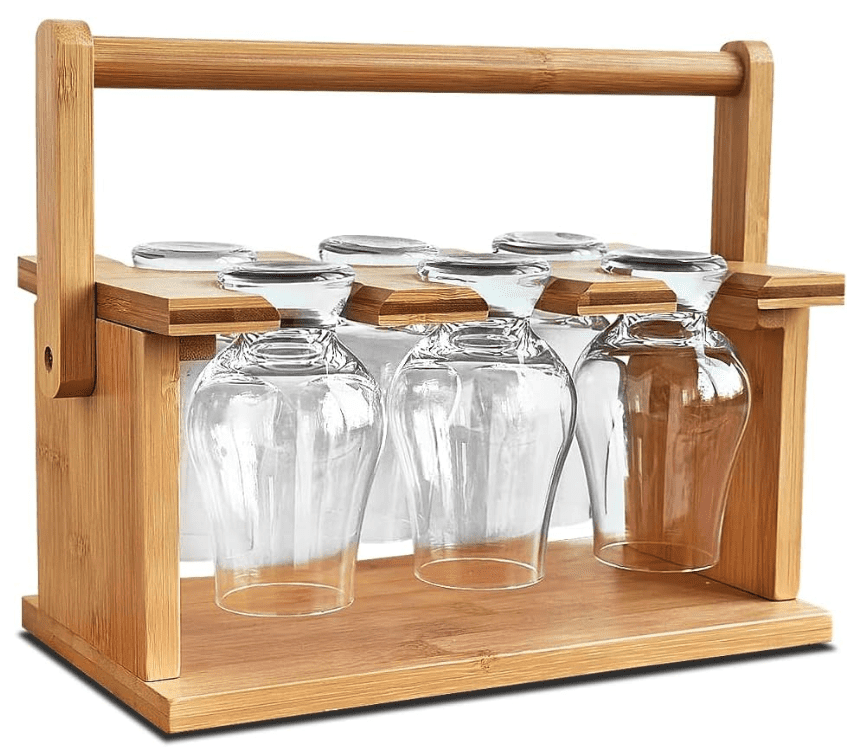 Whiskey Glass Holder Set and Drying Rack Gift - Whisky Glasses Cup ...