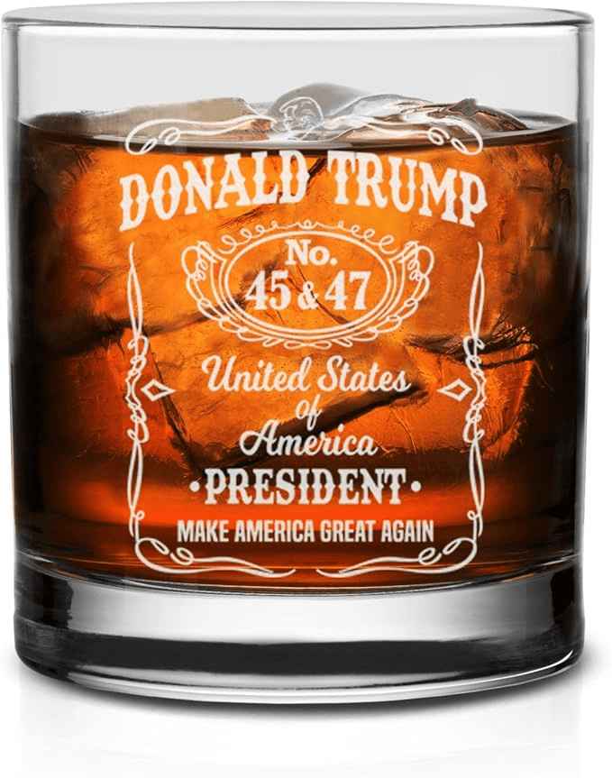 Whiskey Glass, Right Wing, Conservative Gift, Trump For Presidency ...