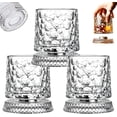 Whiskey Glasses Rotatable Crystal Glass Cups, 360° Rotating Whiskey ...