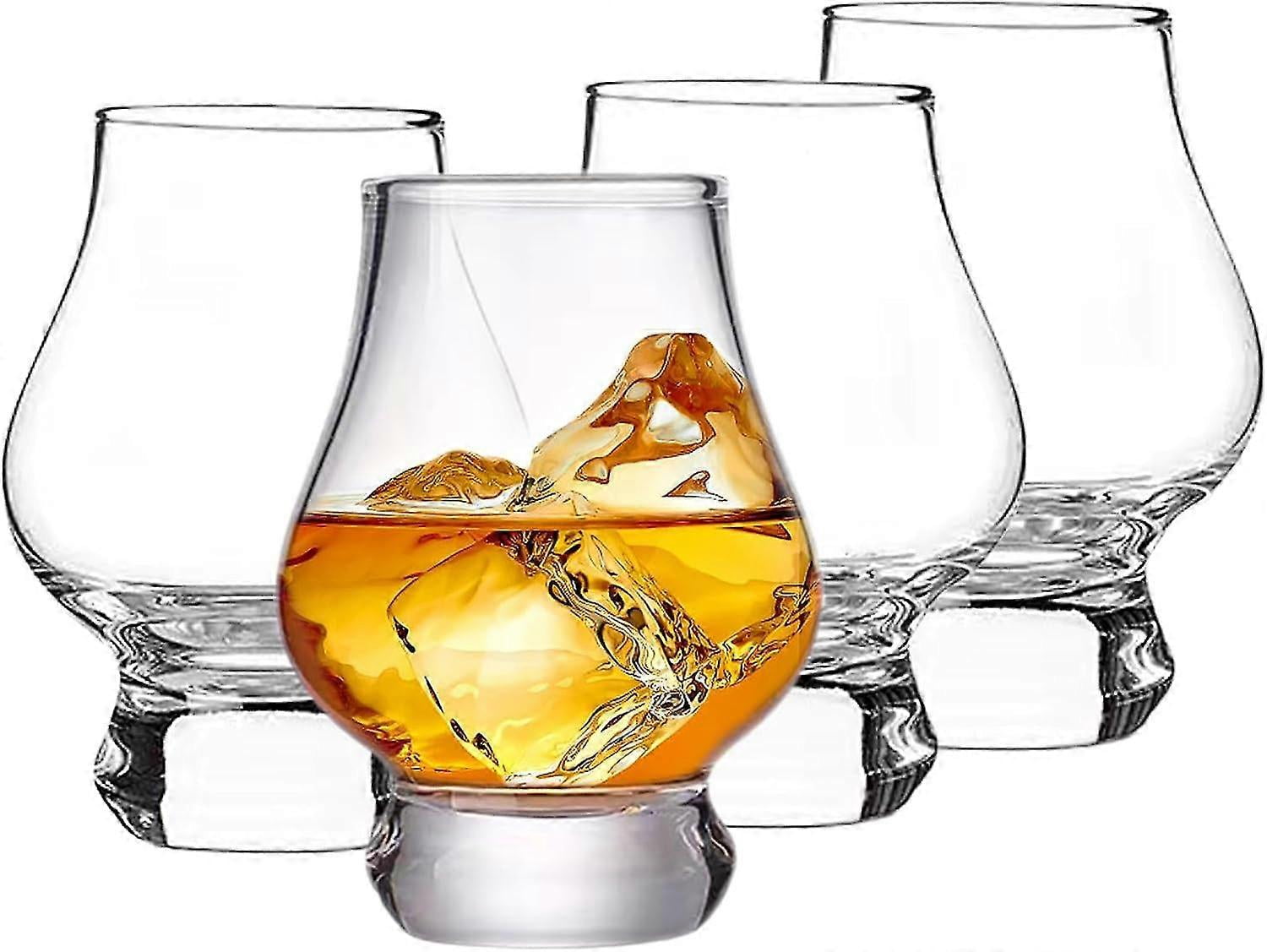 Whiskey Glasses Set of 4, Scotch Glass 6 Ounce, Hand Blown Wine Tasting ...