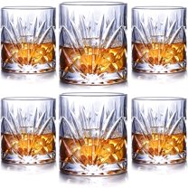 Set of 6 Twist Whiskey Glasses - 10 Ounce Lead-Free Crystal Old ...