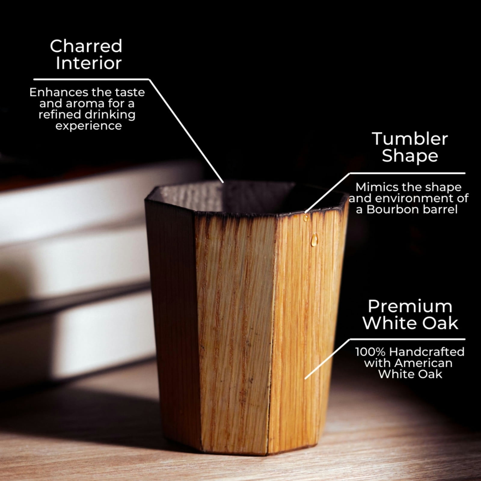 Whiskey Grail Cup Wooden Charred - Men's Wooden Whiskey Glass - Charred ...