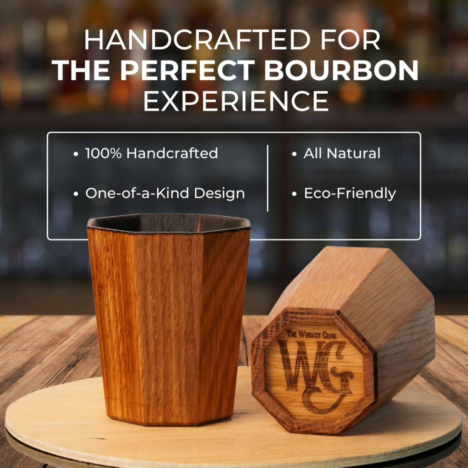 Whiskey Grail Cup Wooden Charred - Old Fashioned Charred Whiskey Cup ...