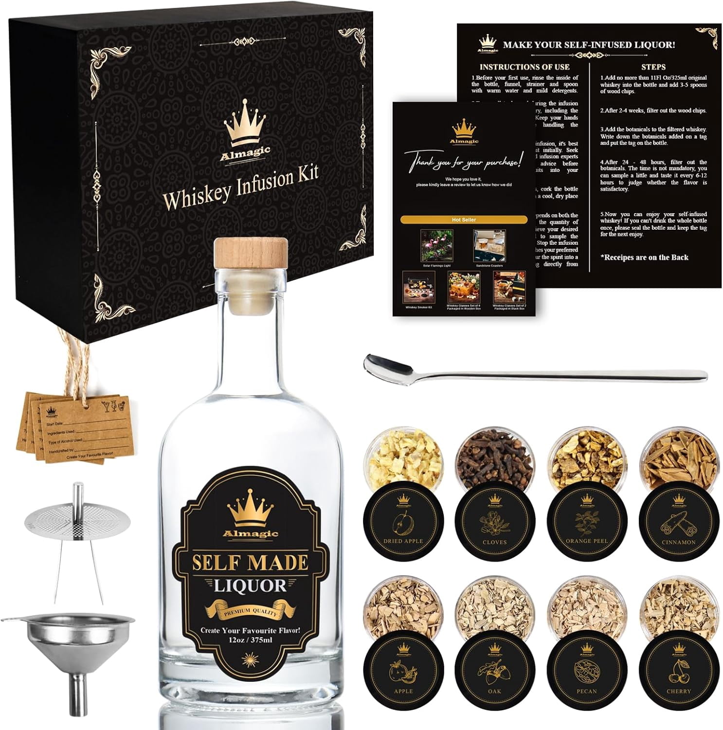 Whiskey Infusion Kit Gift for Men | DIY Whiskey Set to Create Own ...
