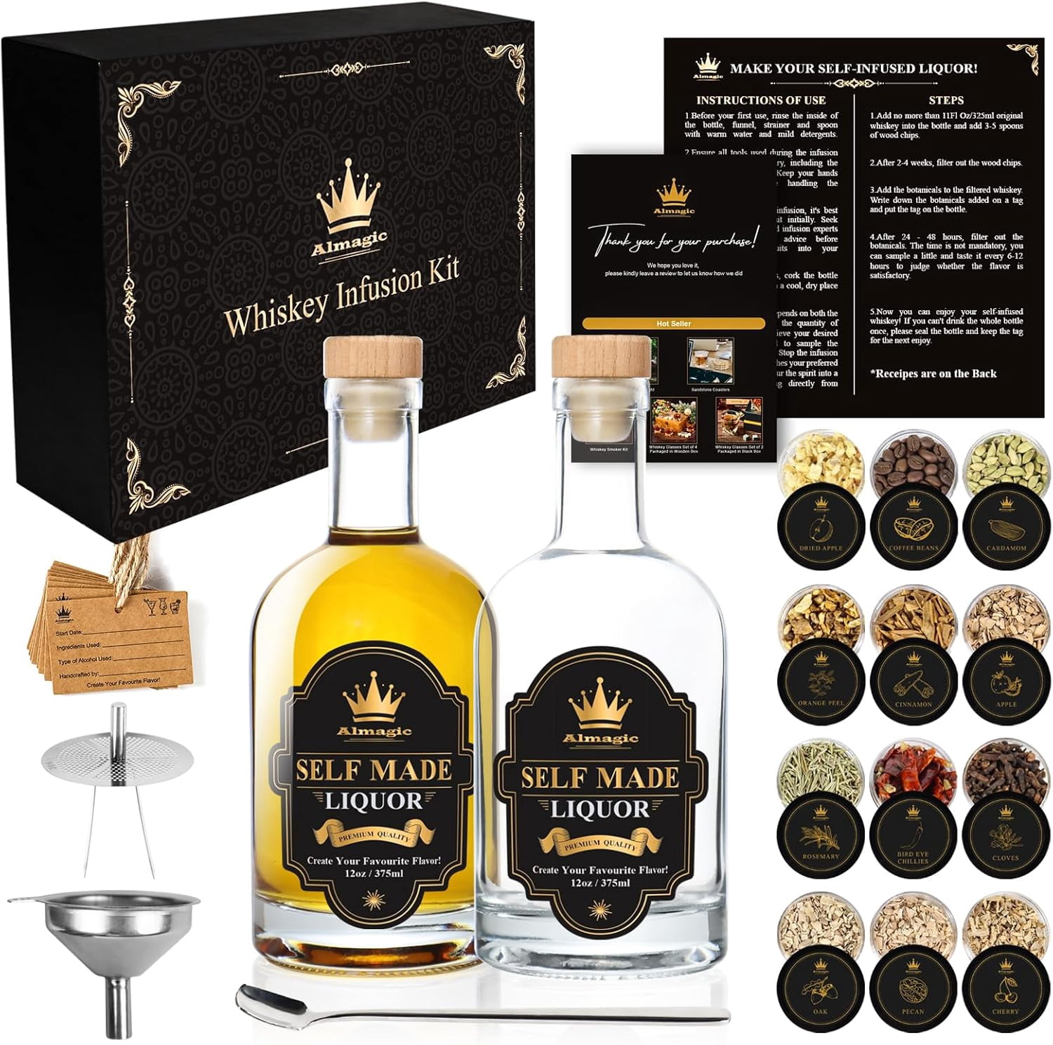 Whiskey Infusion Kit Gift for Men | DIY Whiskey Set to Create Own ...