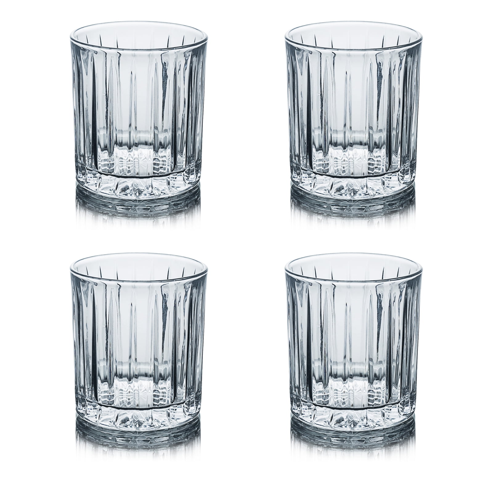 Modern-Depo Whiskey Glasses Set of 4, 11 Oz Crystal Tumblers, Lead Free ...
