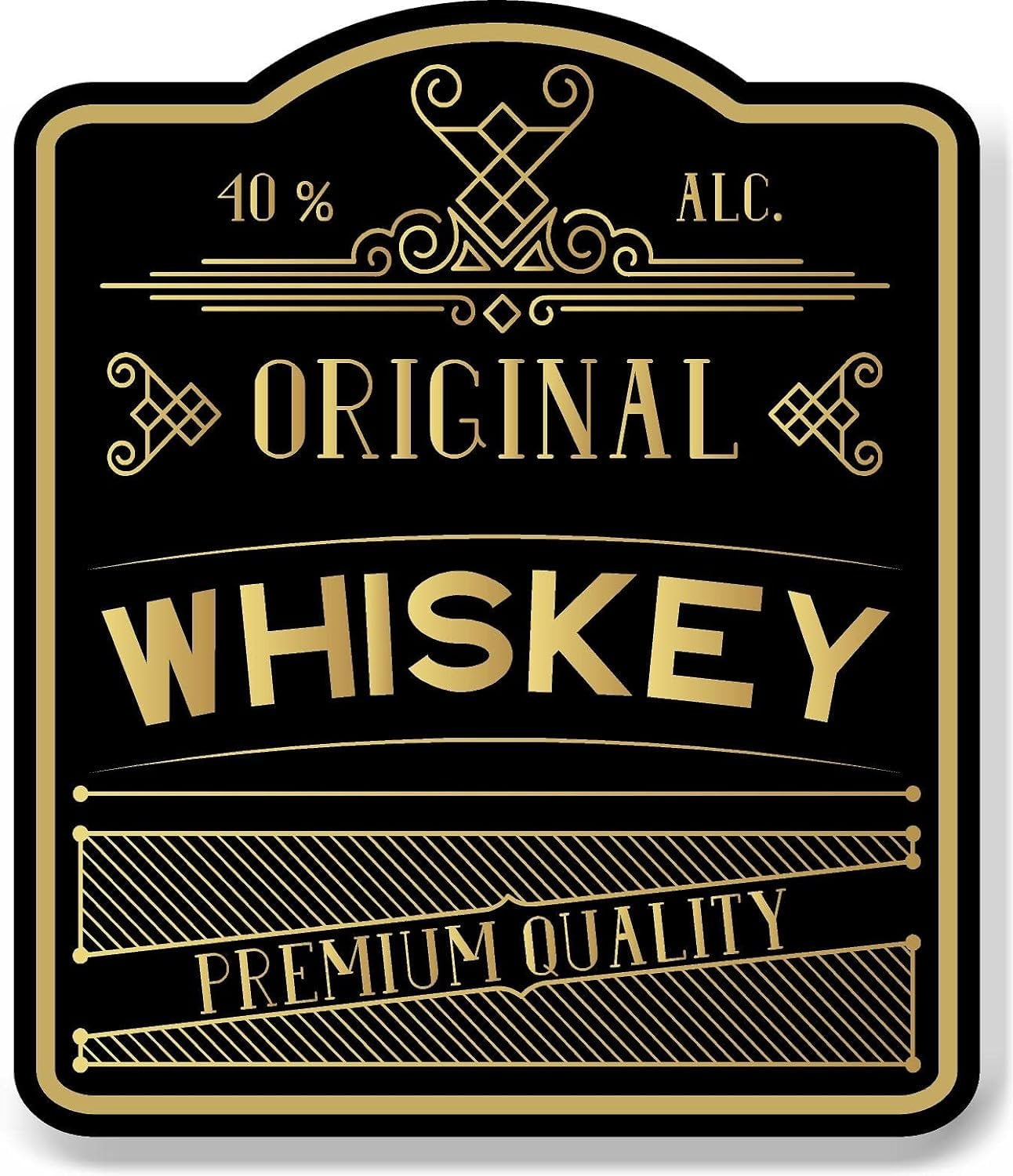 Whiskey Original Drink Bar Sign Gold BLACK Aluminum Composite Sign, 20 ...