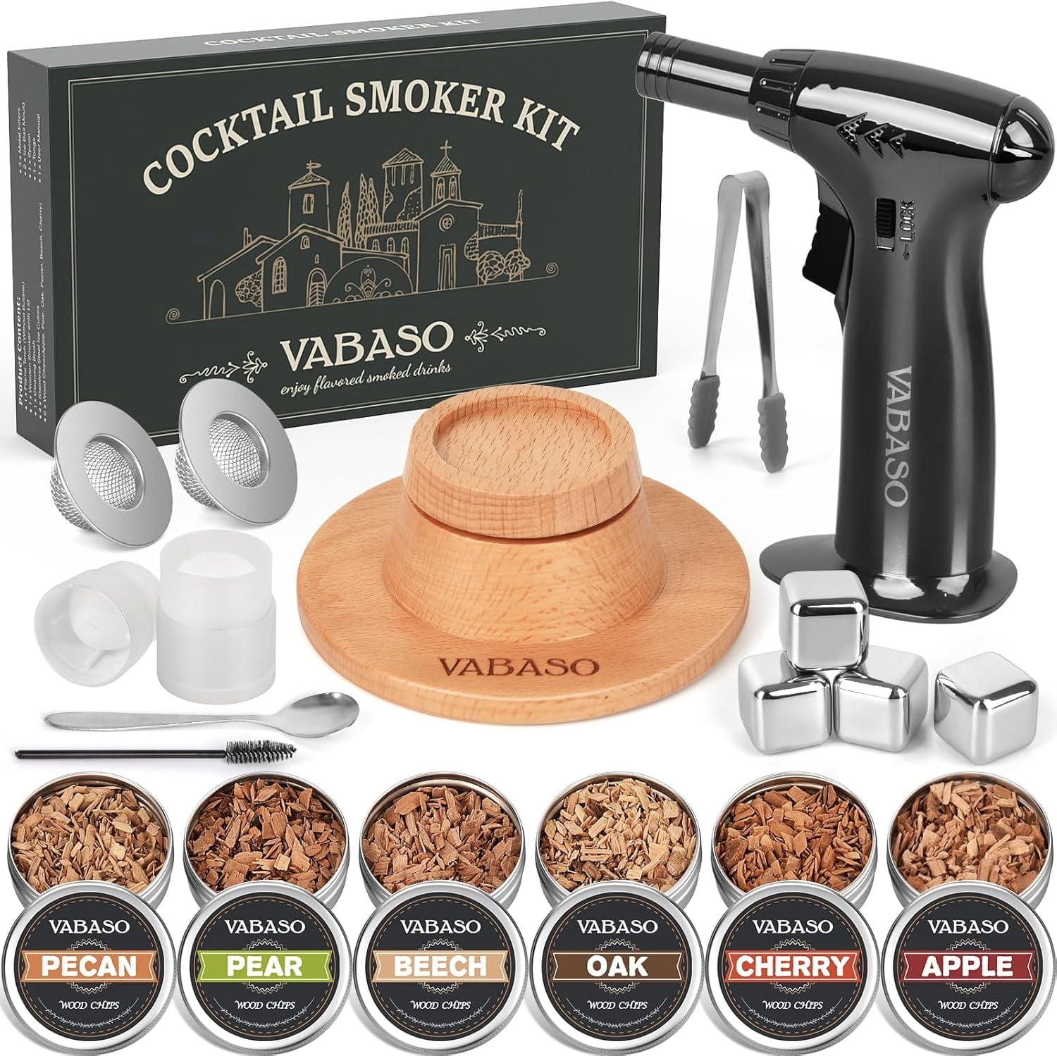 Whiskey Smoker Kit with Torch - 6 Flavors Wood Chips, Old Fashioned ...