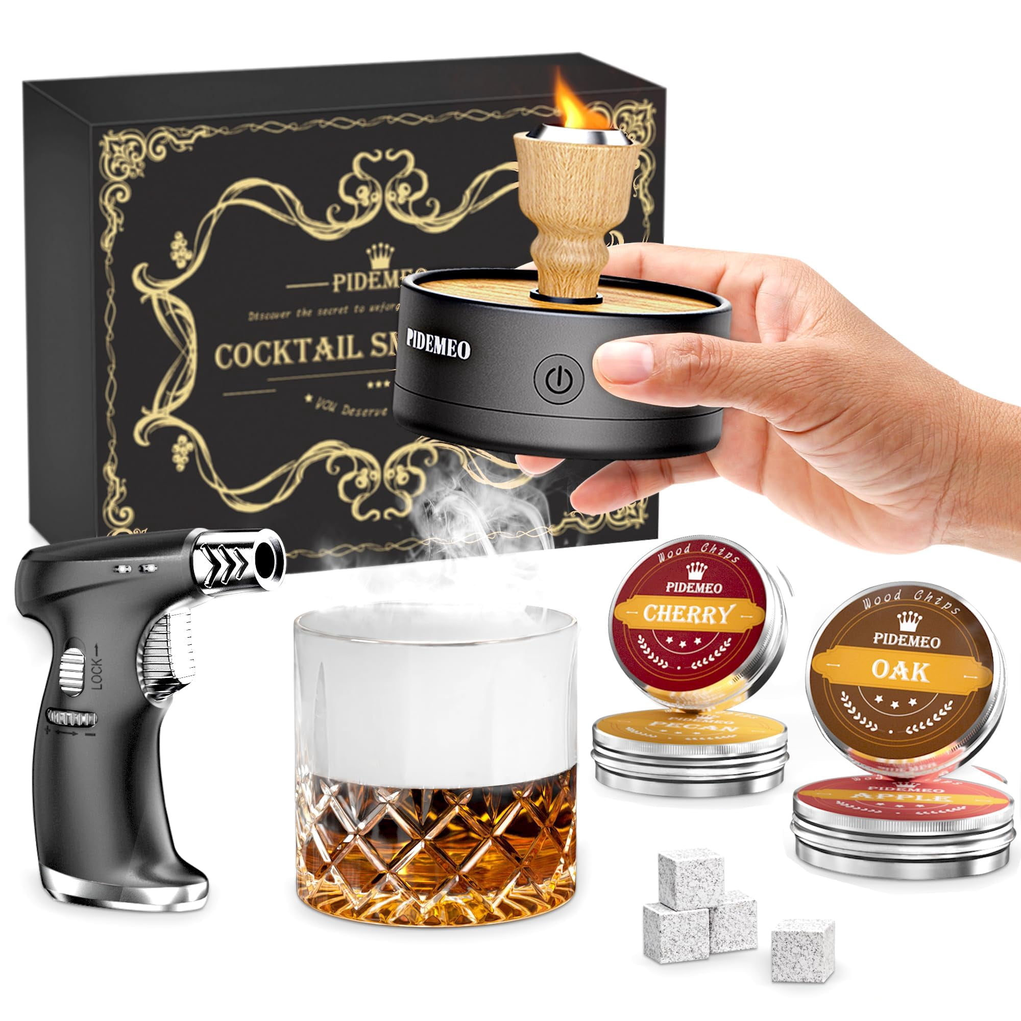 Whiskey Smoker Kit with Torch - Electric Cocktail Smoker Kit with Wood ...