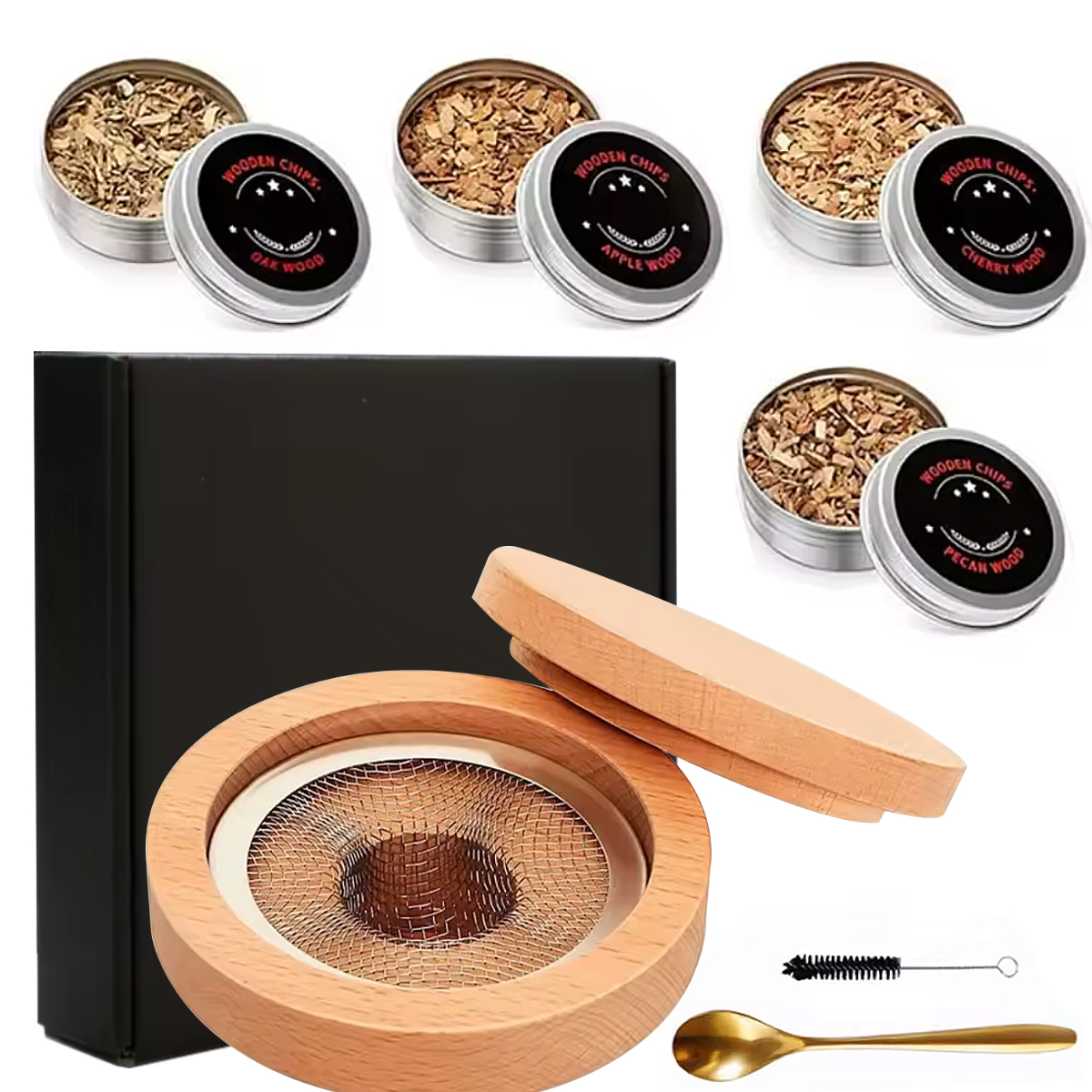 Whiskey Smoker Kits with Torch 4 Flavors Wood Chips Bourbon Cocktail ...