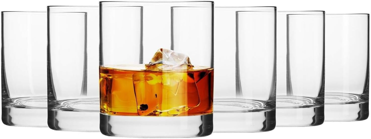Whiskey Flat bottomed Glass | 6-piece Set | 10.1 oz | Blended Series ...