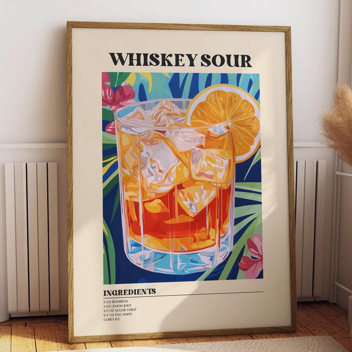 Whiskey Sour Print, Cocktail Wall Decor, Bartender, Lemon Juice Sweet ...