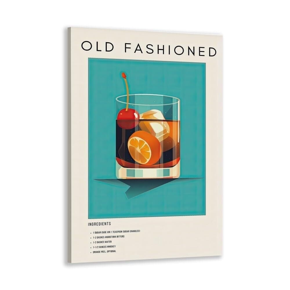 Whiskey Sour Vintage Cocktail Poster (5) Cocktail Beverages Canvas Wall ...