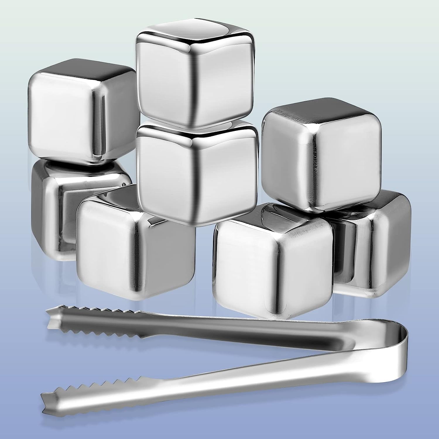 Whiskey Stainless Steel Ice Cubes, Reusable Whiskey Stones for Scotch ...