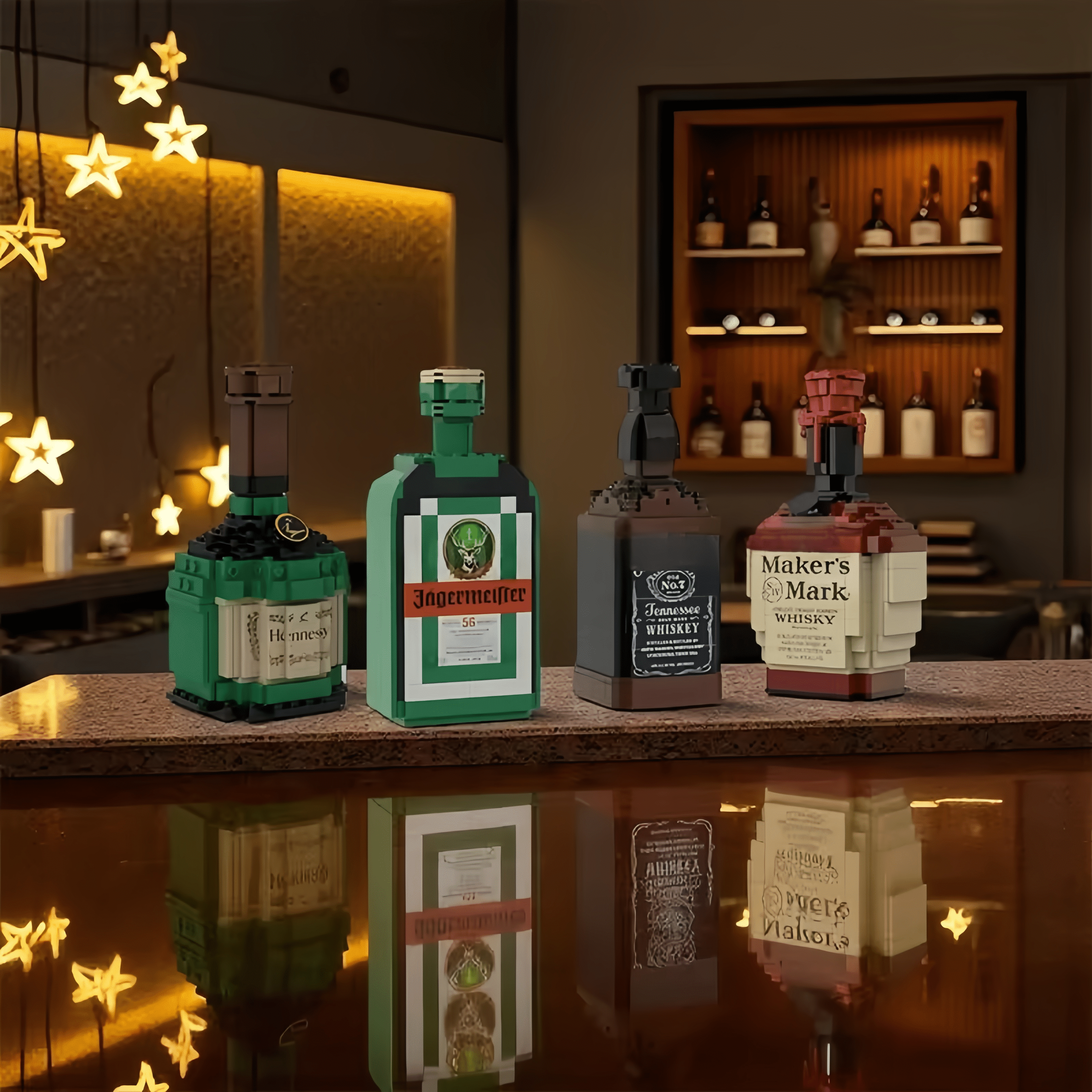Whiskey-Themed Building Blocks – DIY Vodka Rum Tequila Liqueur Bottle ...