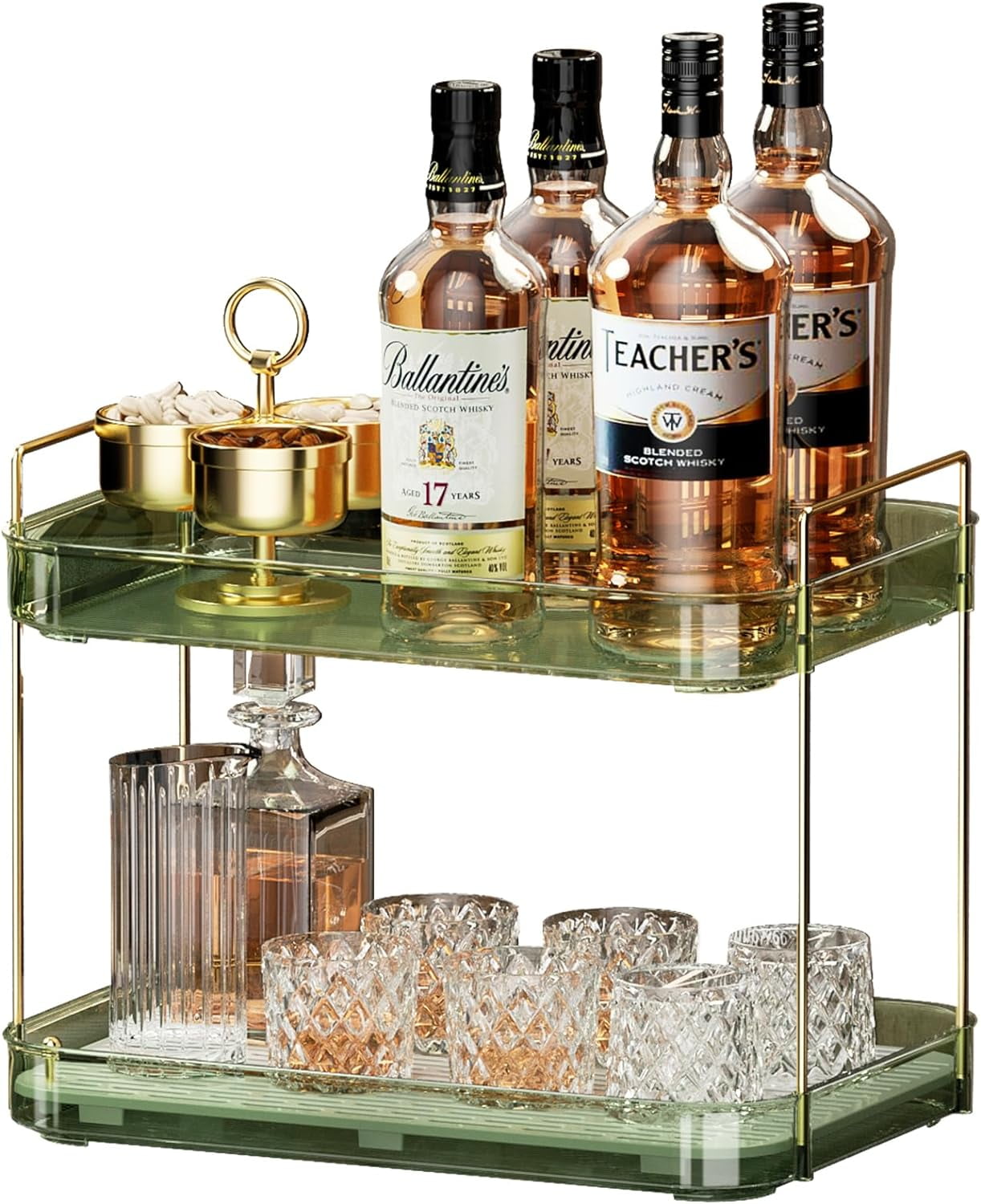 Whiskey Tray and Glass Cup Rack with Drain Board and Mug Holder ...