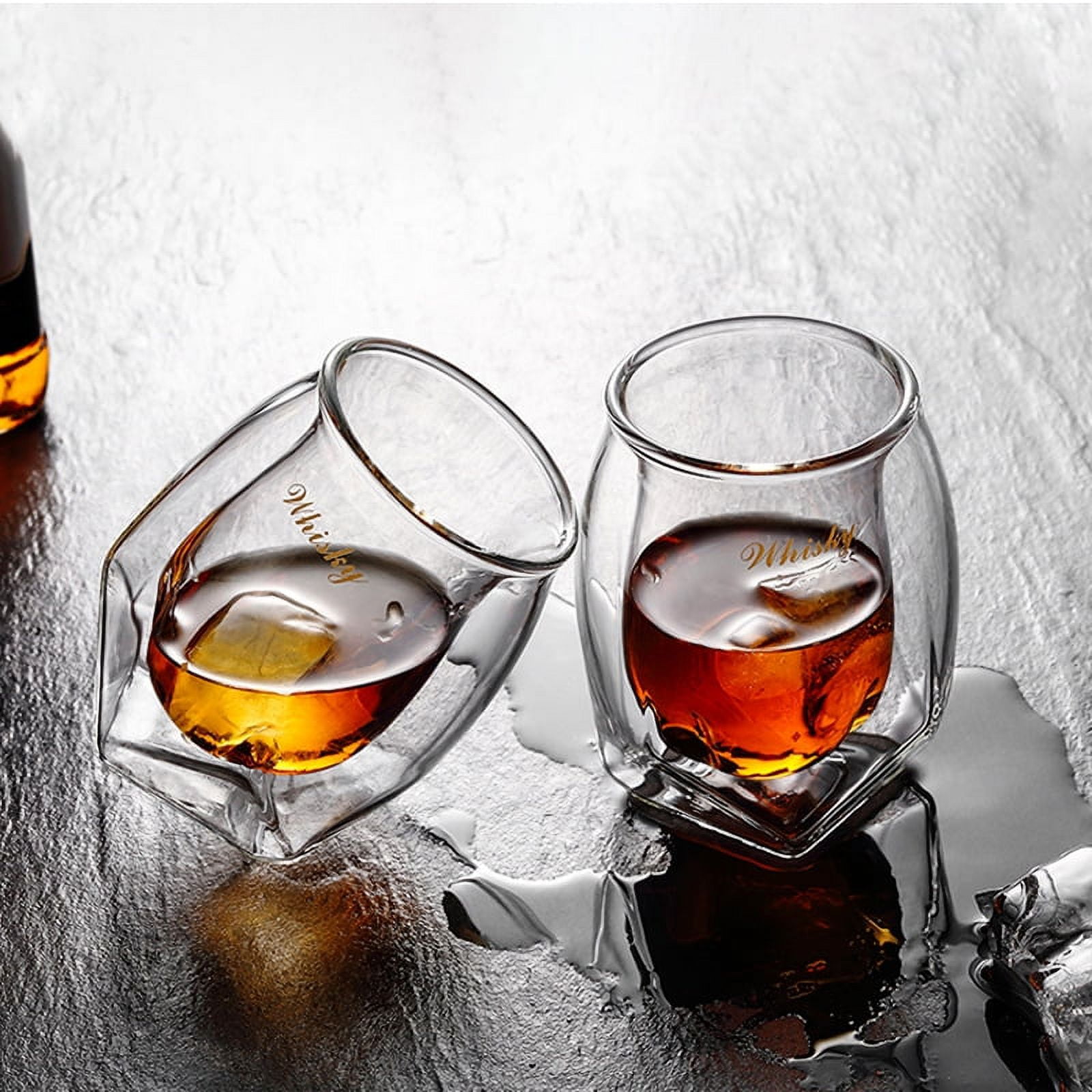 Whiskey glass European-style creative double-layer glass home wine ...