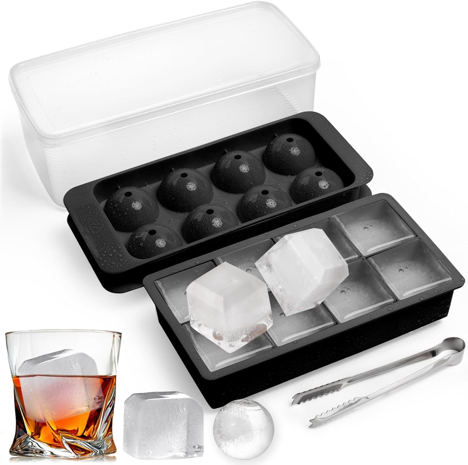 Whiskey ice cubes mold,16 Ices,2 INCH,Easy Release,Whiskey ice cubes ...