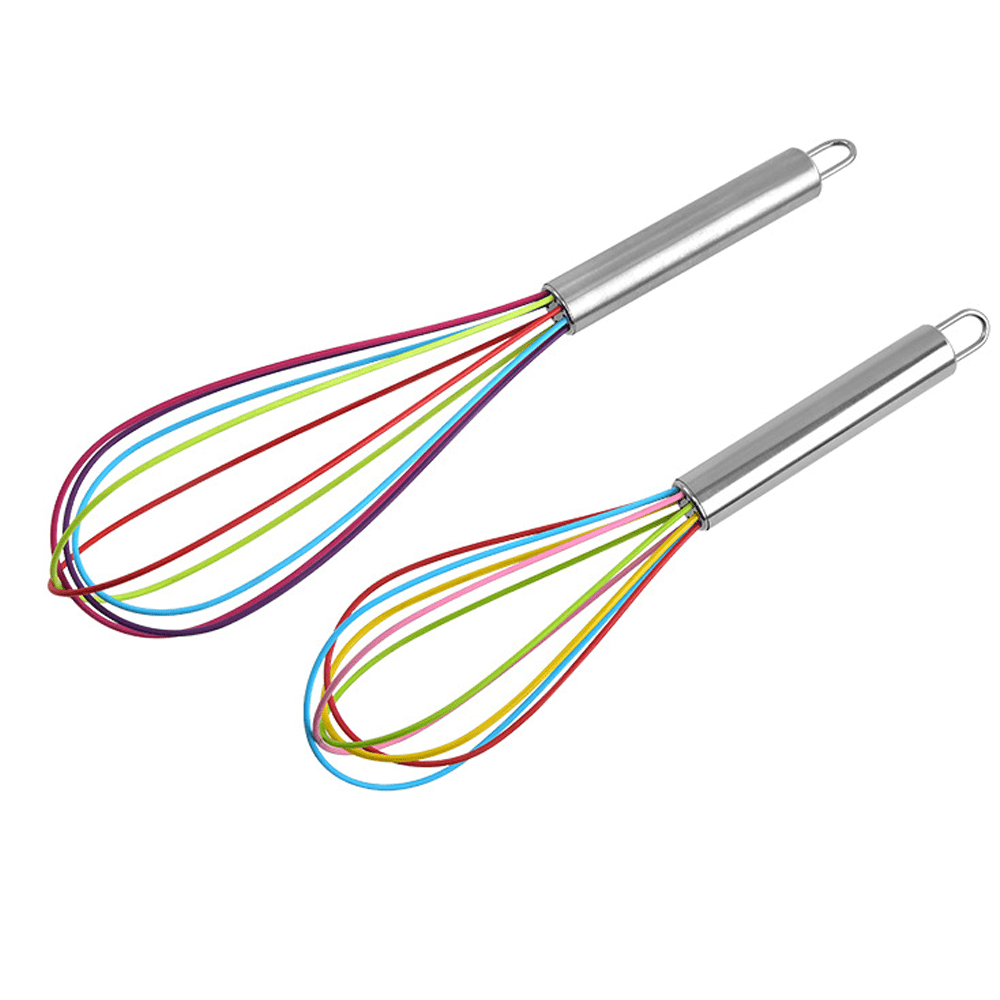 Whisks for Cooking Silicone Mini Whisk 2 Pack Colored Balloon Egg ...
