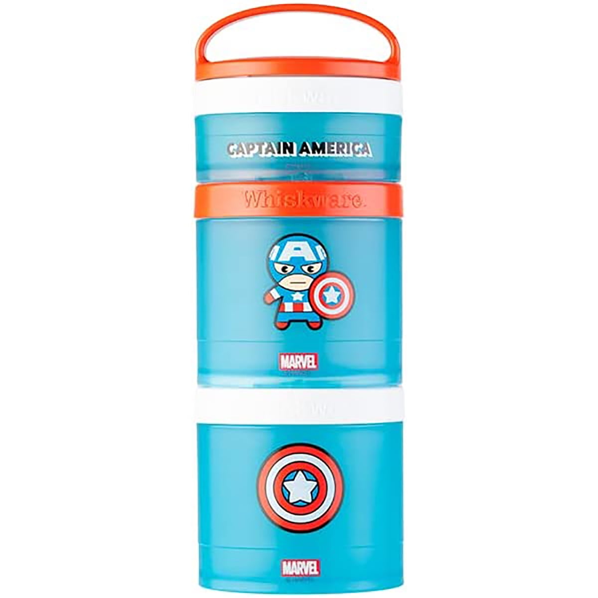Whiskware Marvel Food Travel Stackable Snack Pack Containers - Captain ...
