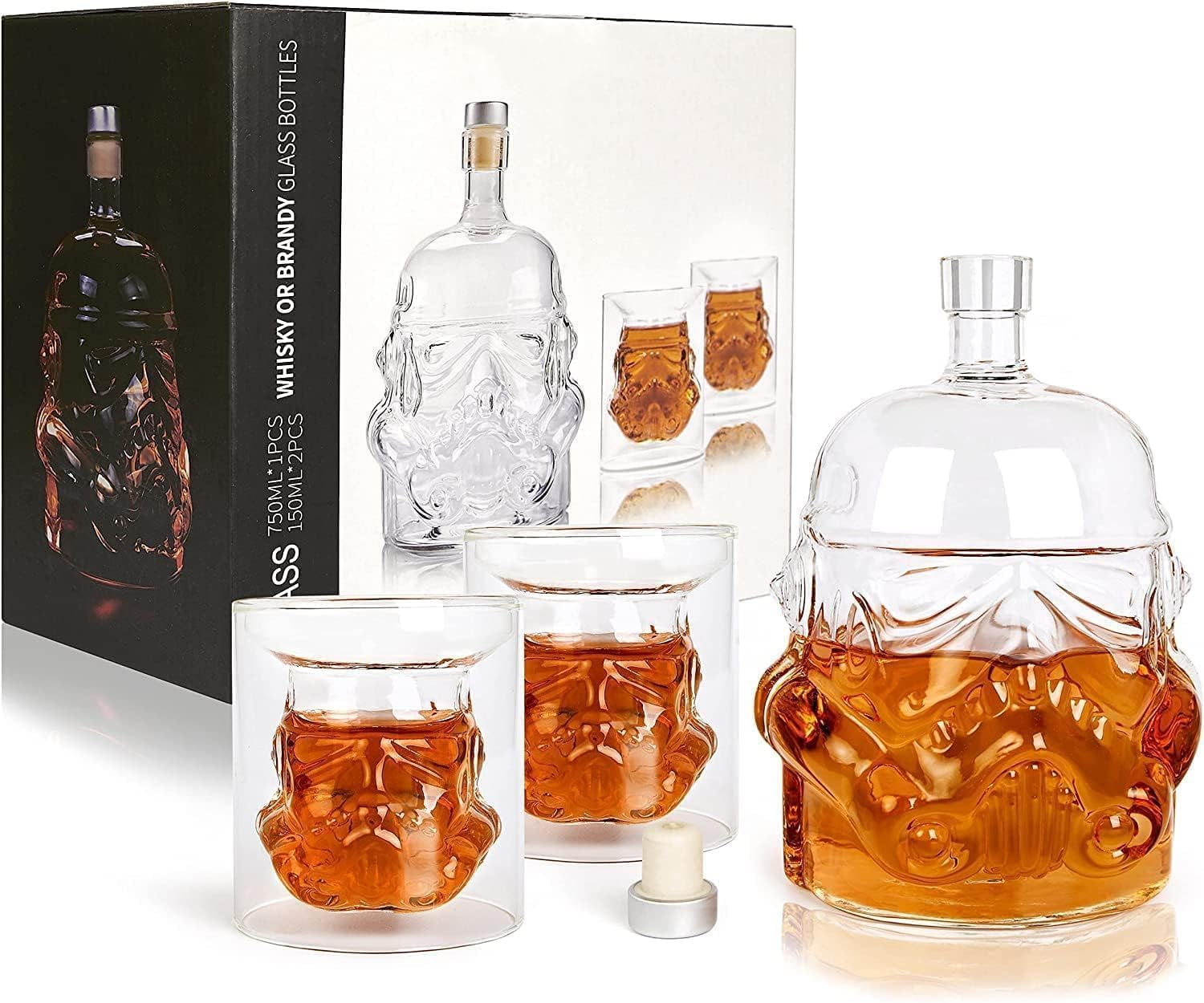 Whisky Decanter Set Transparent Creative With 2 Glasses, Whisky Carafe ...