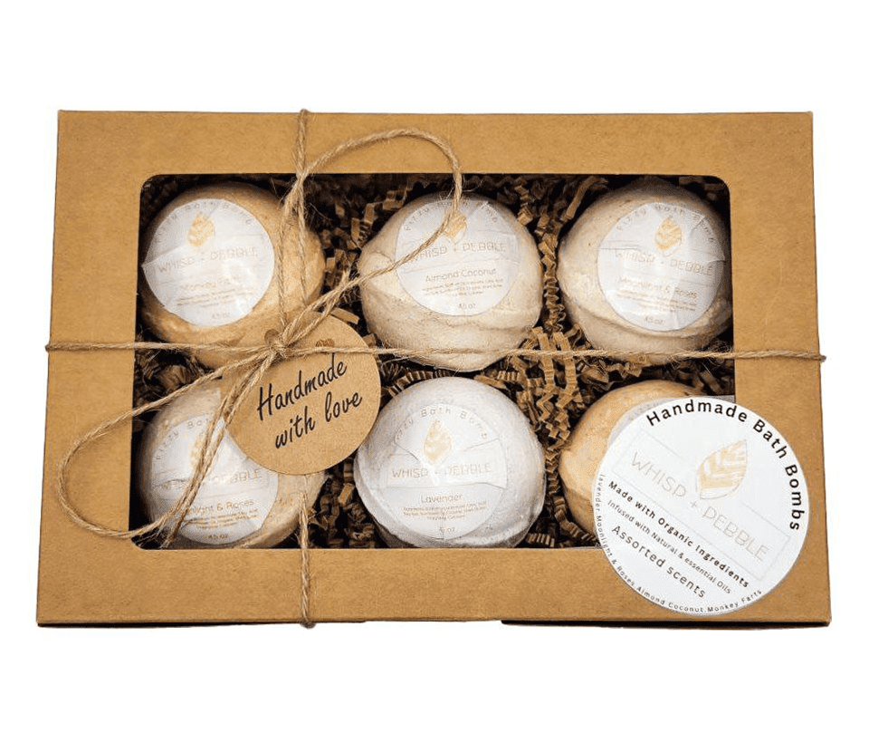 Whisp + Pebble Handmade Bath Bomb Set, 6-Count with Assorted Scents ...