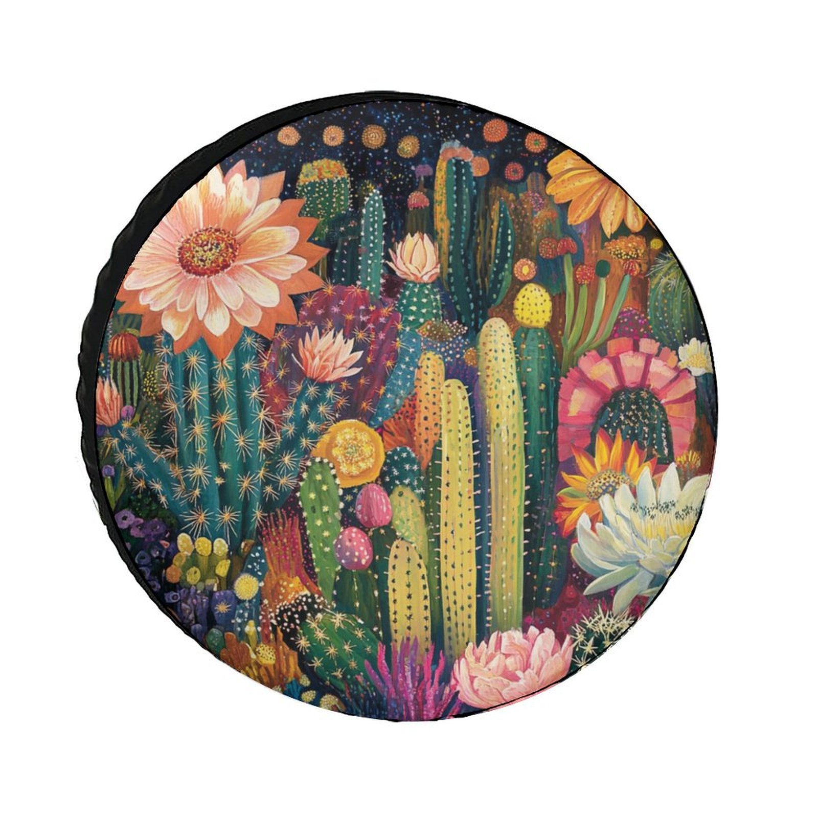 Whisper of Cactus Heavy Duty Spare Tire Cover Succulents Cactus Flowers ...