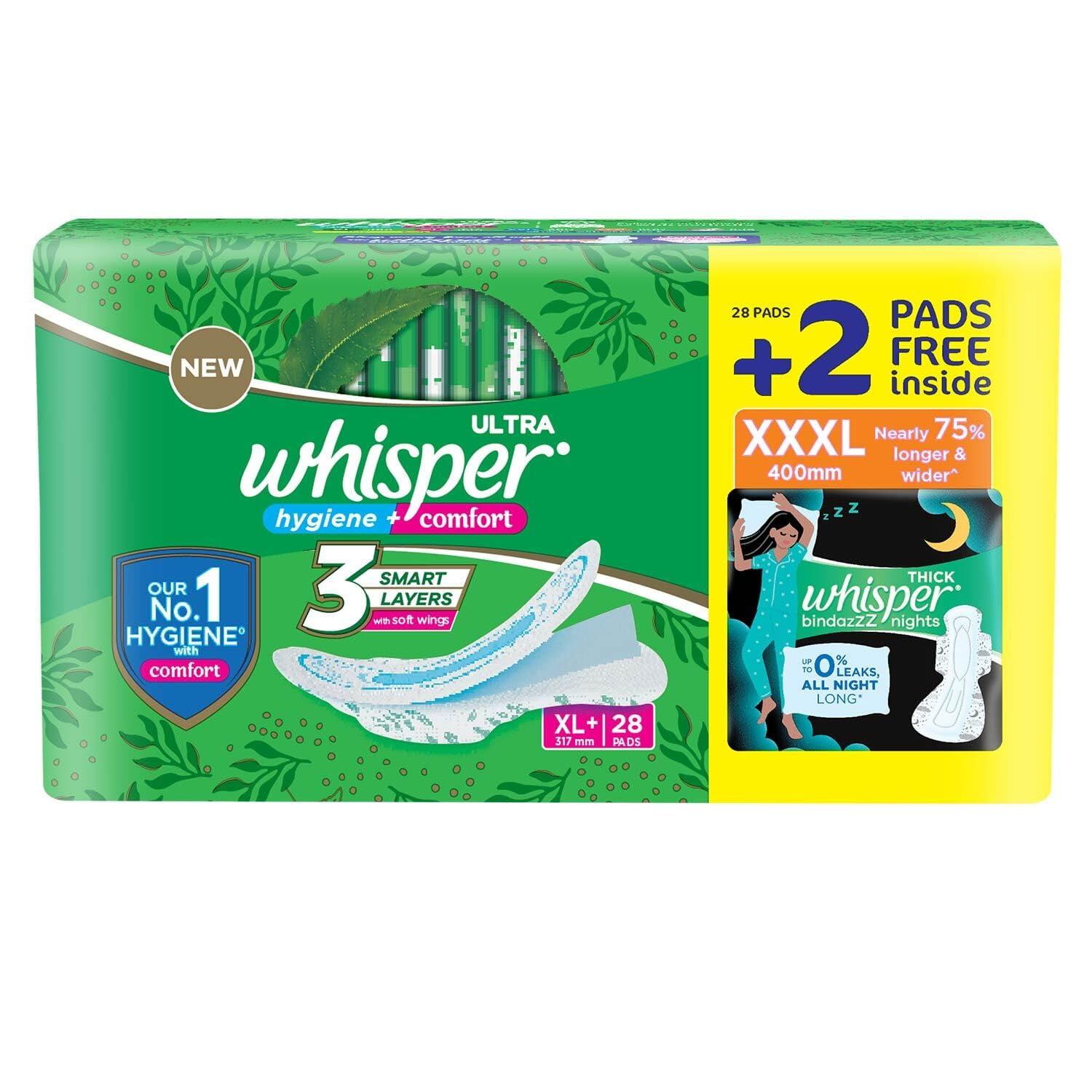 Whisper Ultra Clean Sanitary Pads For Women|30 Thin Pads|Xl+|Hygiene ...