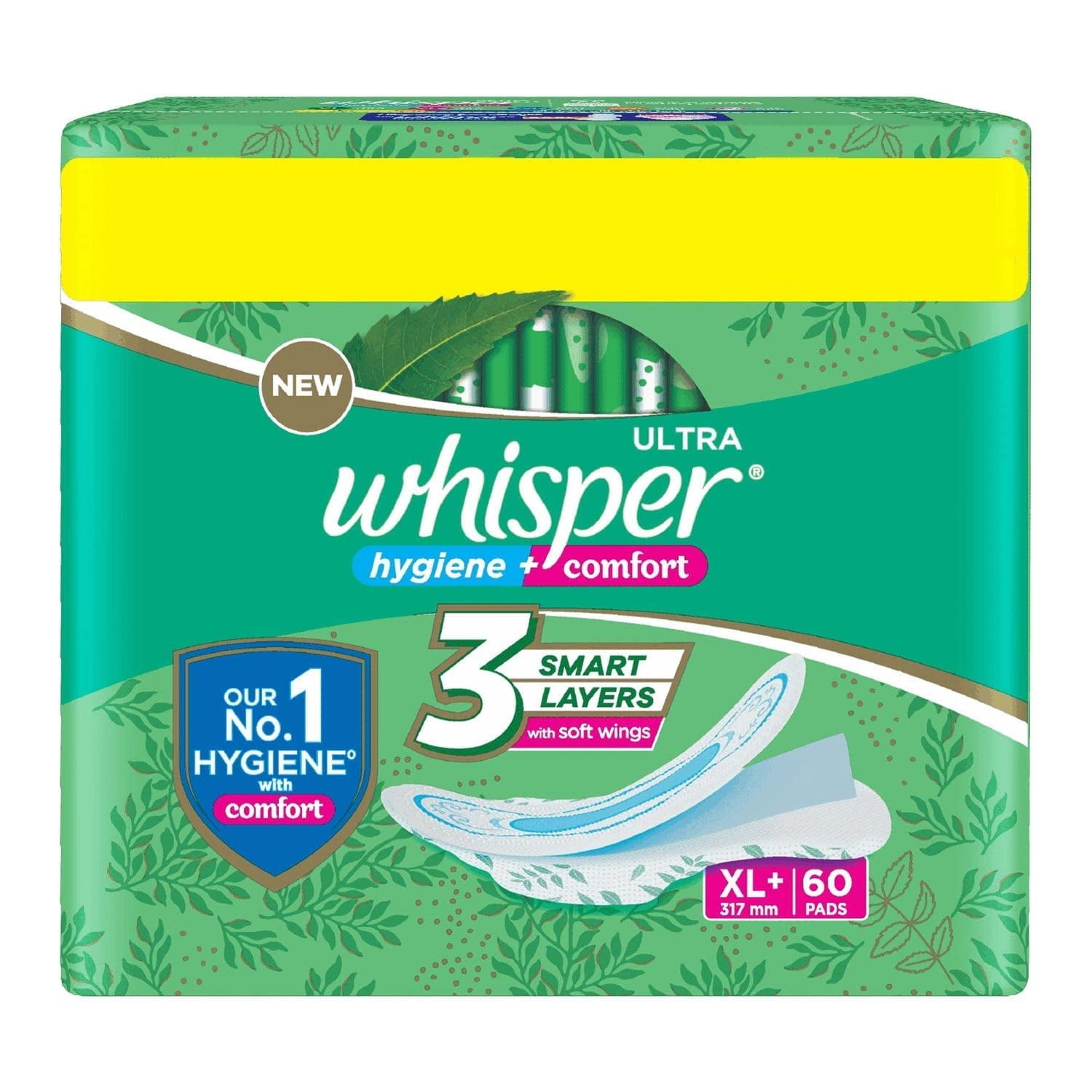 Whisper Ultra Clean XL+ Wings Pads: 60 U - Walmart.com