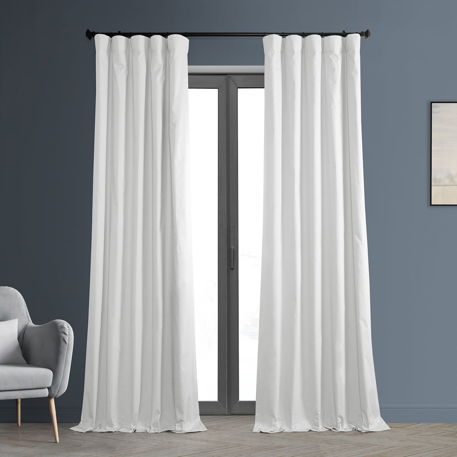 Whisper White Solid Cotton Blackout Curtain (1 Panel), Whisper White ...