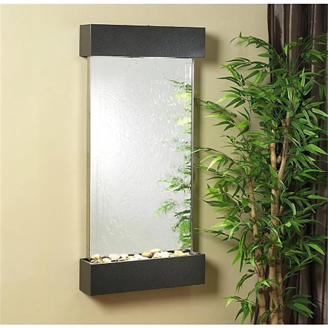 Whispering Creek Squared Silver Vein Clear Glass Water Feature - Silver ...