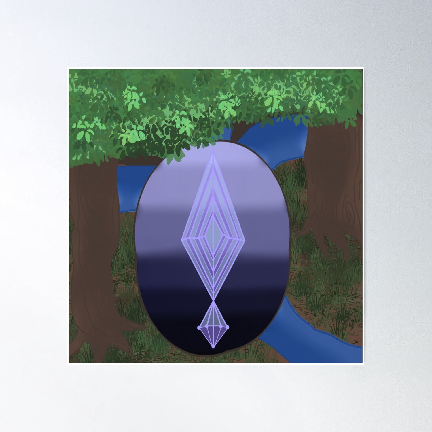 Whispering Spirit Crystal Poster Wall Art, Modern Wall Decor, 24x24 ...