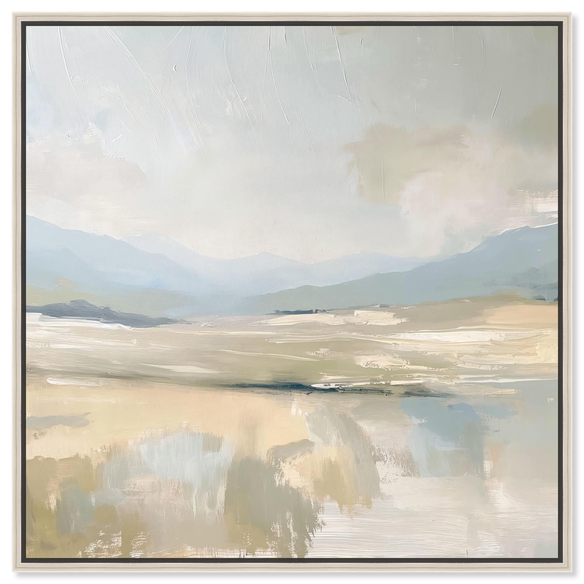 Whispering Valleys II Canvas Landscape Abstract by Art Remedy, Silver ...