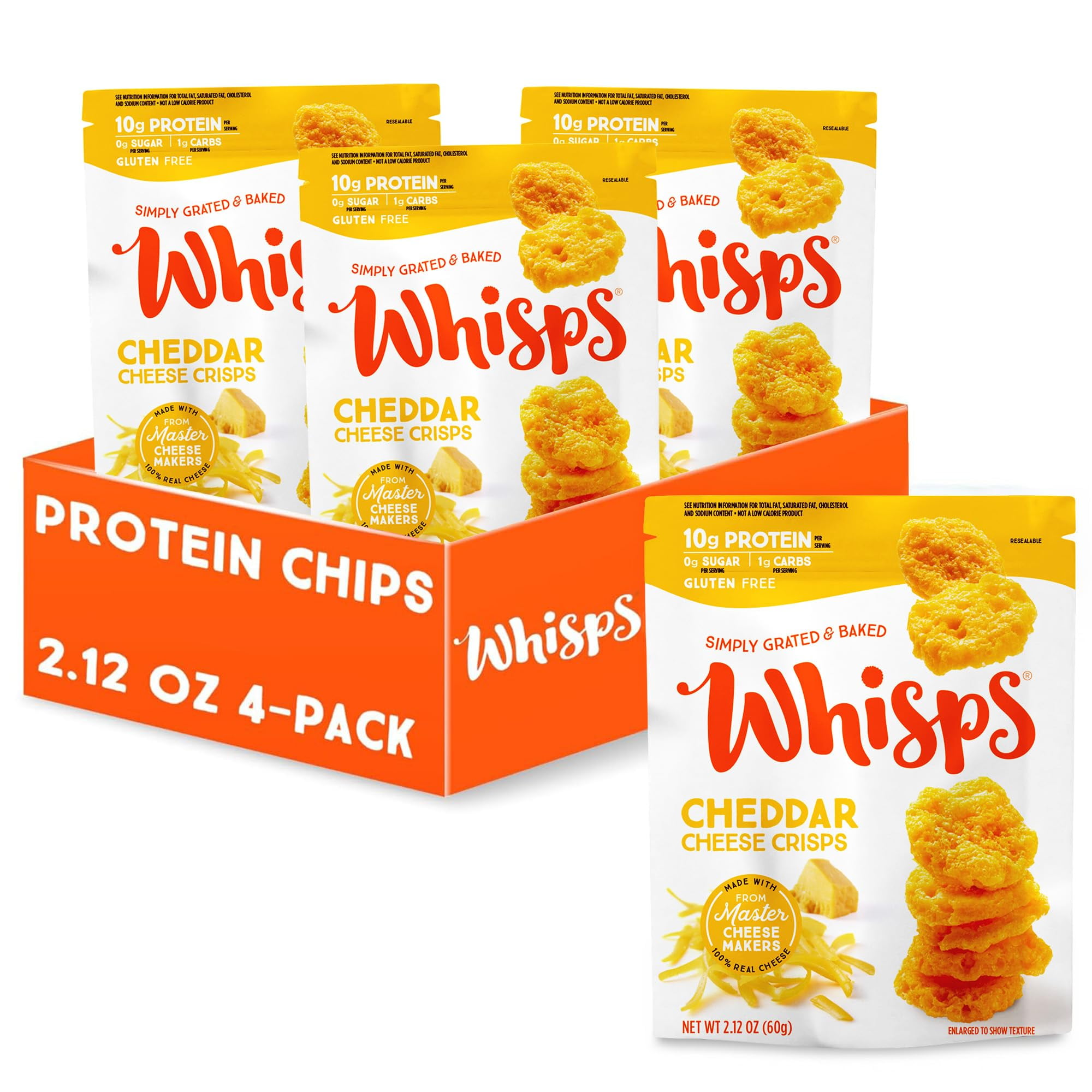 Whisps Cheese Crisps Cheddar CCF19 Cheese | Protein Chips | Healthy ...
