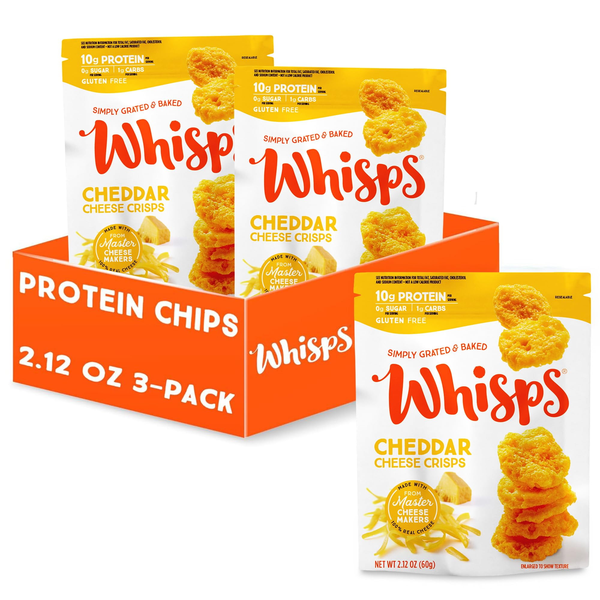 Whisps Cheese Crisps Cheddar MZF22 Cheese | Protein Chips | Healthy ...