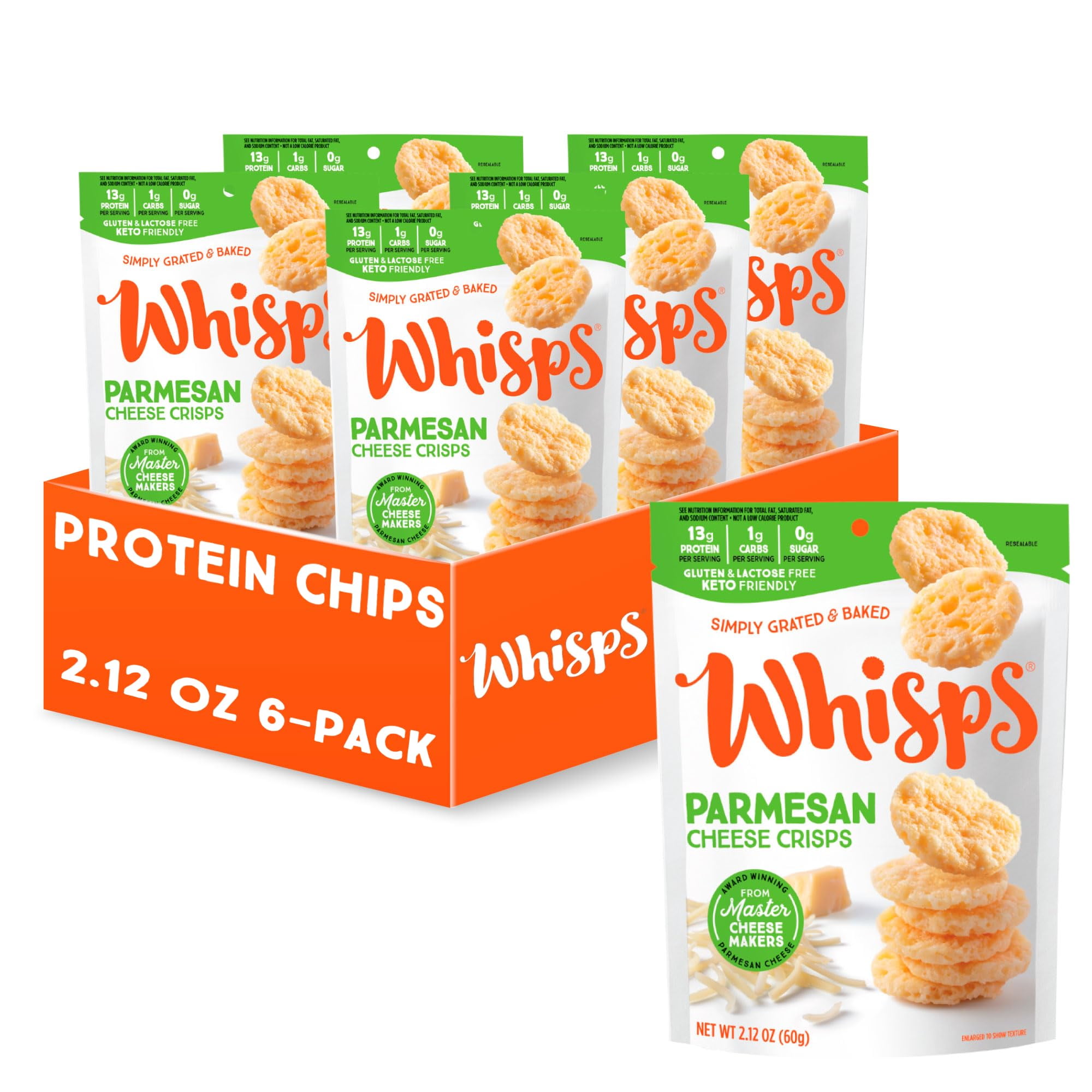 Whisps Cheese Crisps Parmesan Cheese | AD01 Protein Chips | Healthy ...