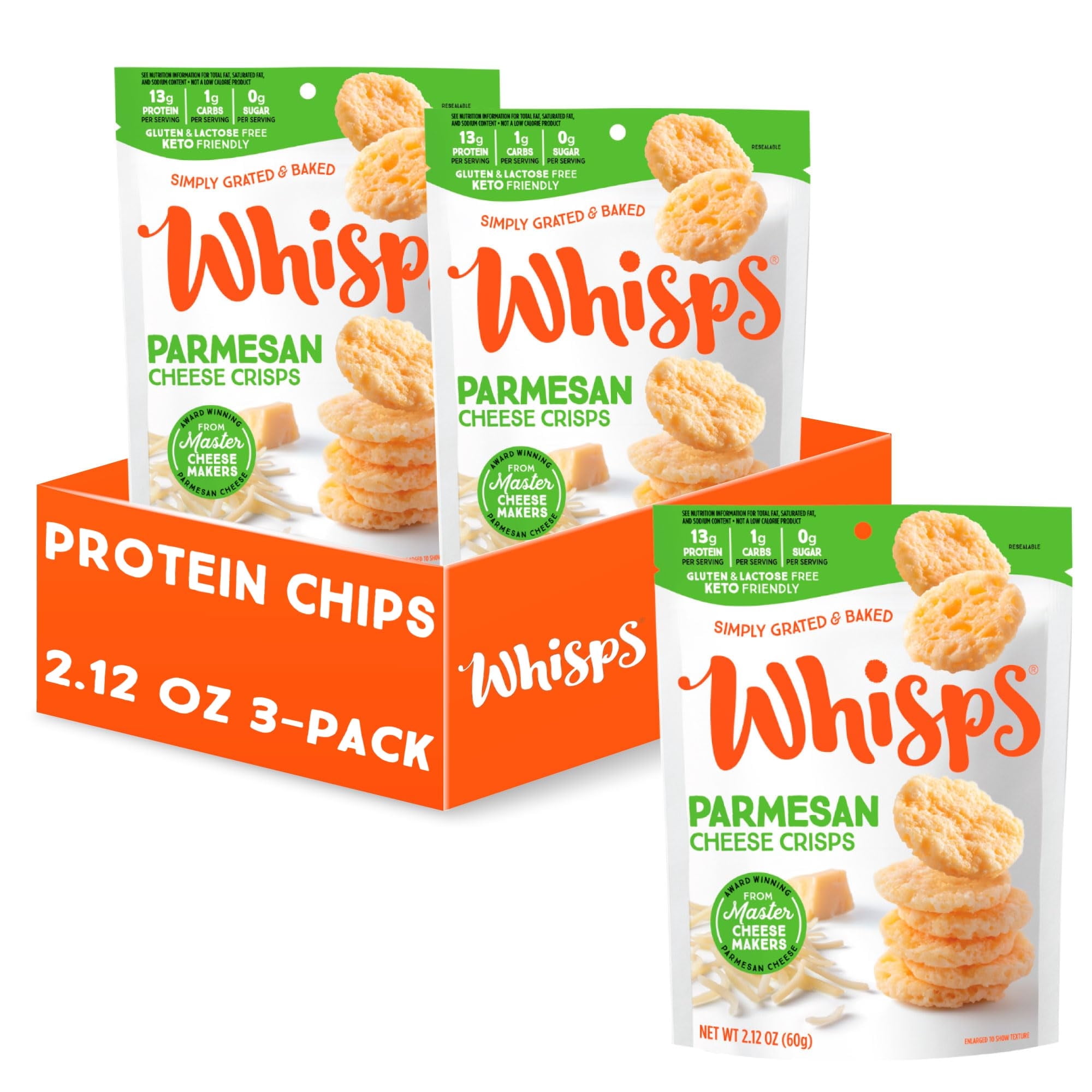 Whisps Cheese Crisps Parmesan DHF10 Cheese | Protein Chips | Healthy ...