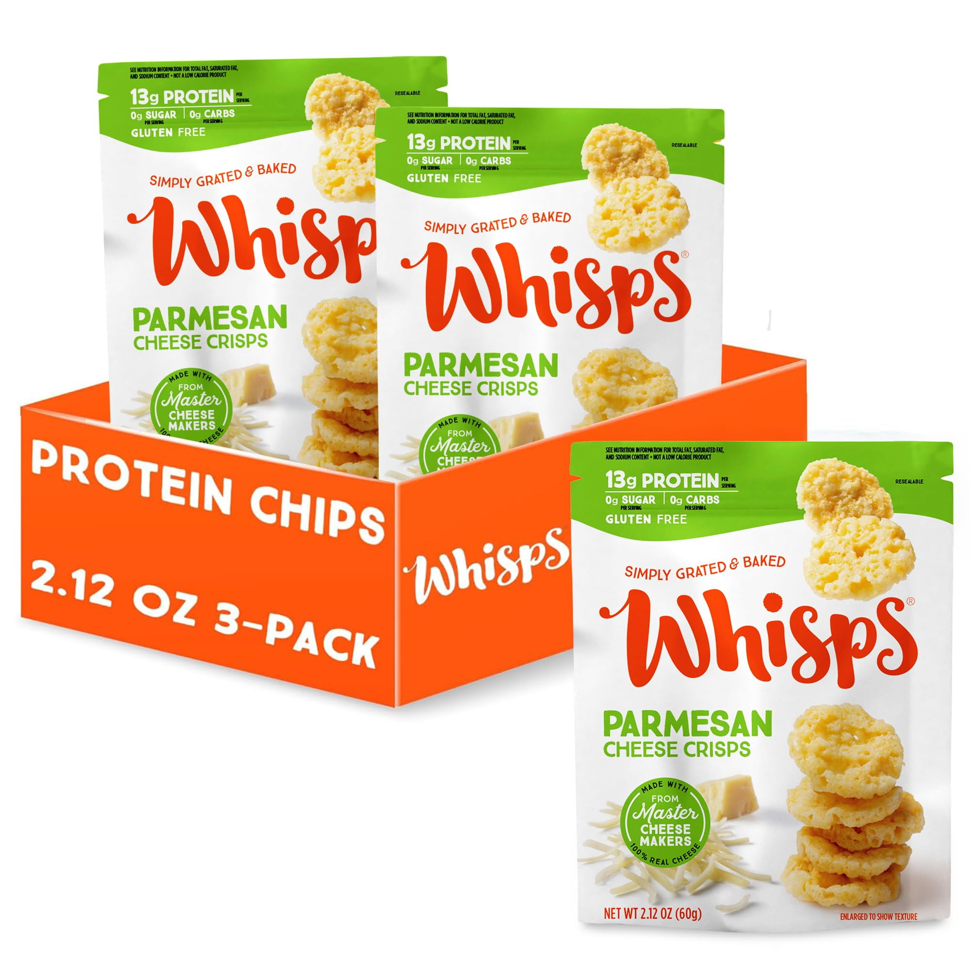 Whisps Cheese Crisps Parmesan IRF13 Cheese | Protein Chips | Healthy ...