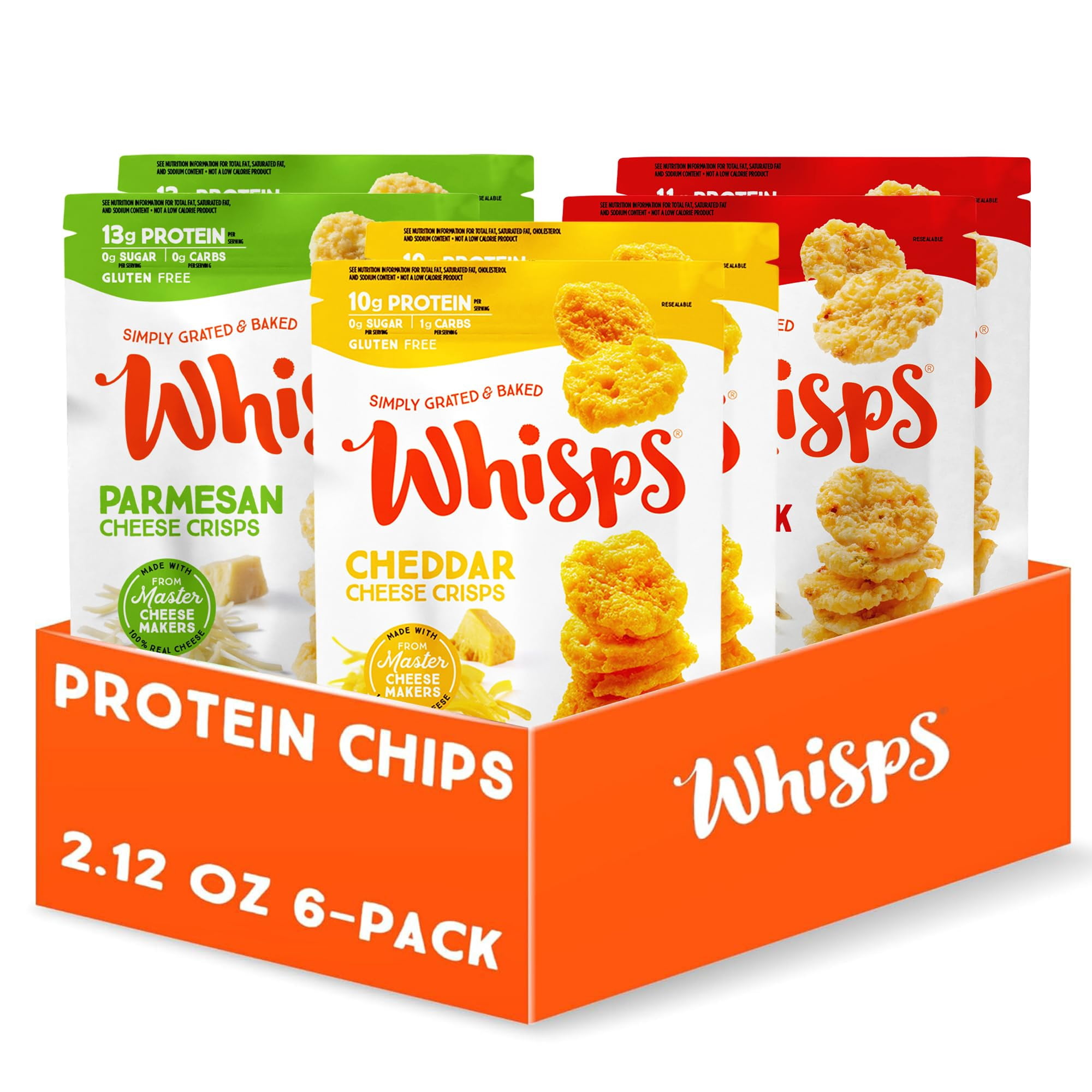 Whisps Cheese Crisps Variety DMF15 Pack | Protein Chips | Snacks ...