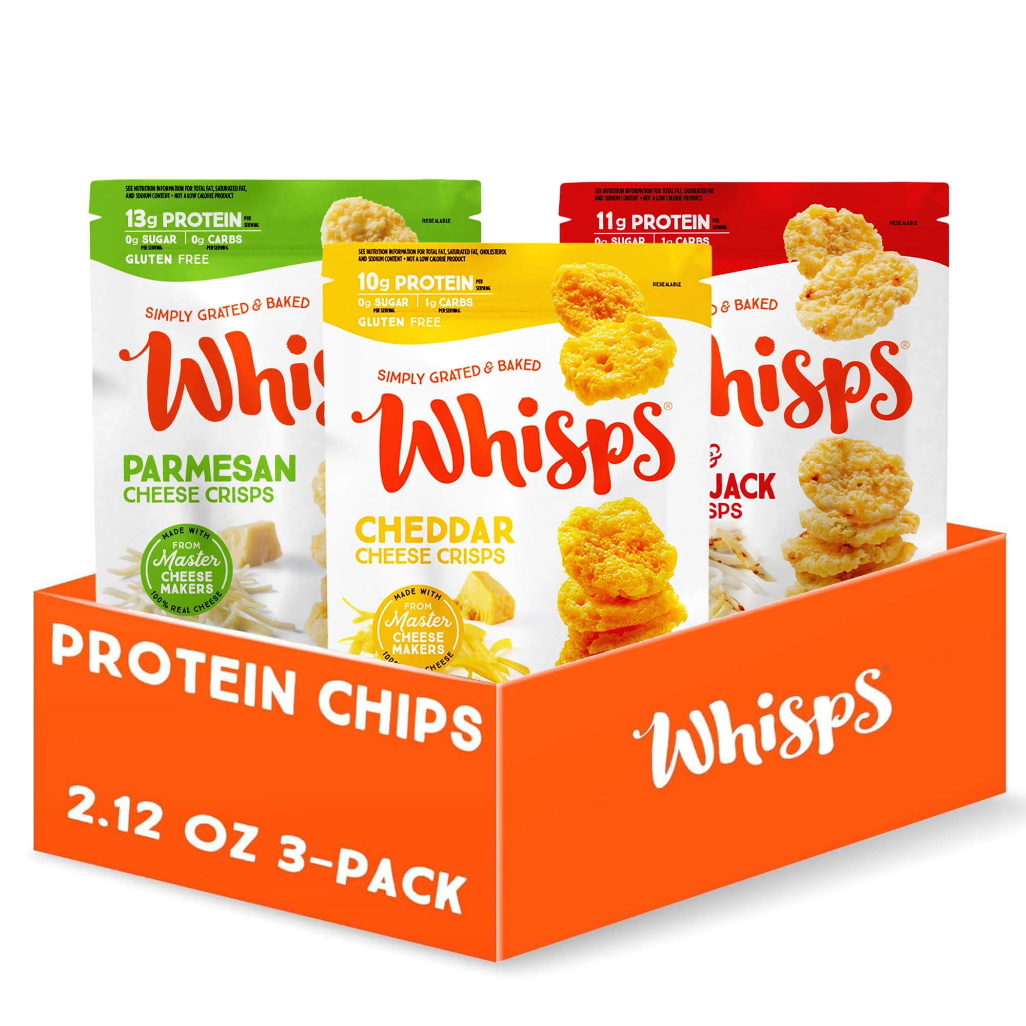 Whisps Cheese Crisps Variety SBF3 Pack | Protein Chips | Healthy Snacks ...