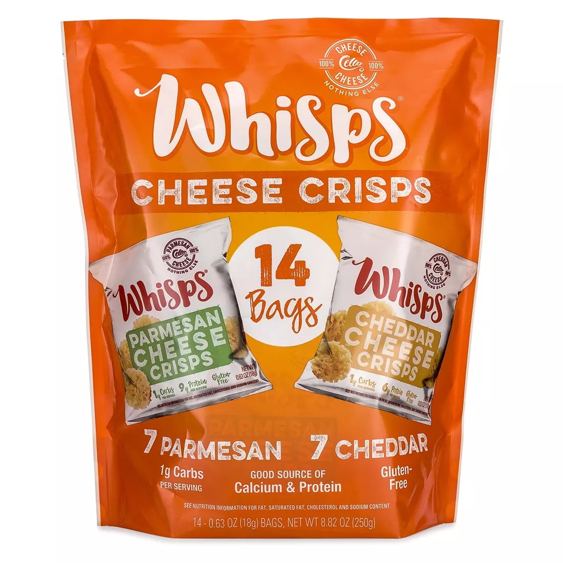 Whisps Keto Friendly Parmesan & Cheddar Cheese Crisps, Protein & Low ...