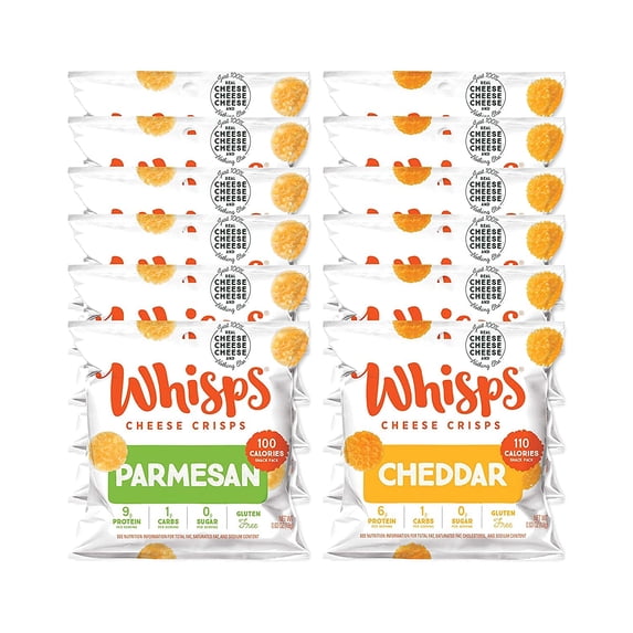 Whisps Parmesan & Cheddar Cheese Crispy Snack Chips Variety Pack, 12 ct ...