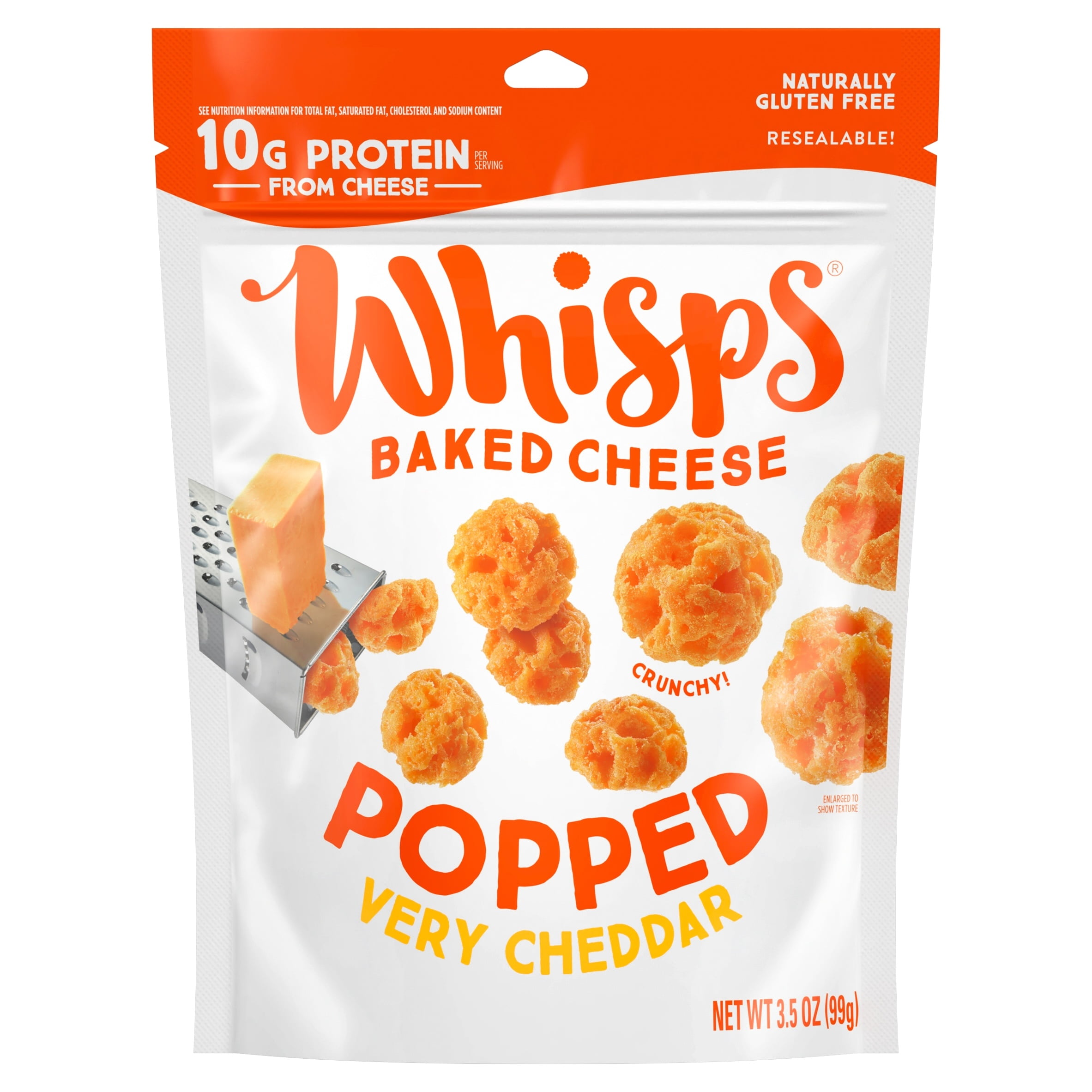 Whisps Popped, Very Cheddar Cheese Snack, 10g Protein from Real Baked ...