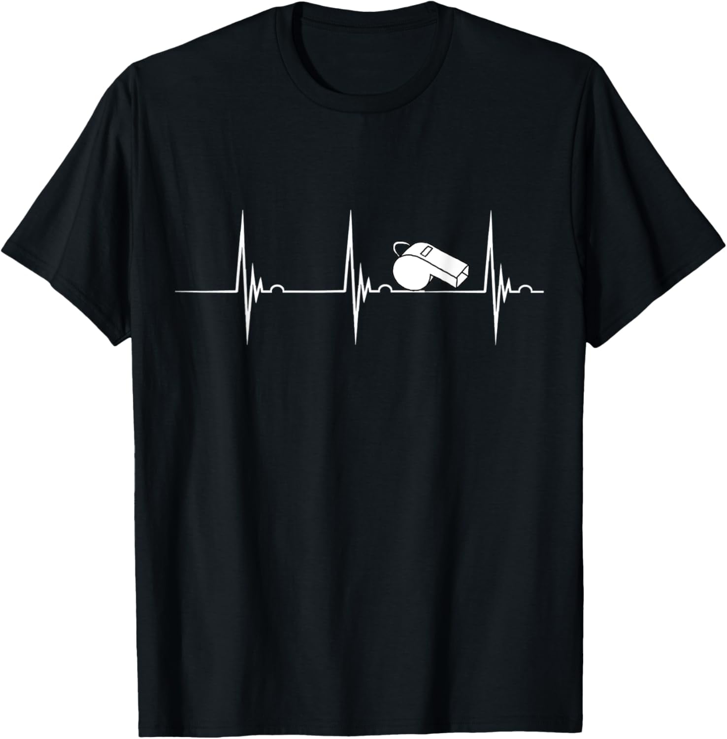 Whistle Heartbeat Ref Referee EKG Pulseline Refereeing T-Shirt ...