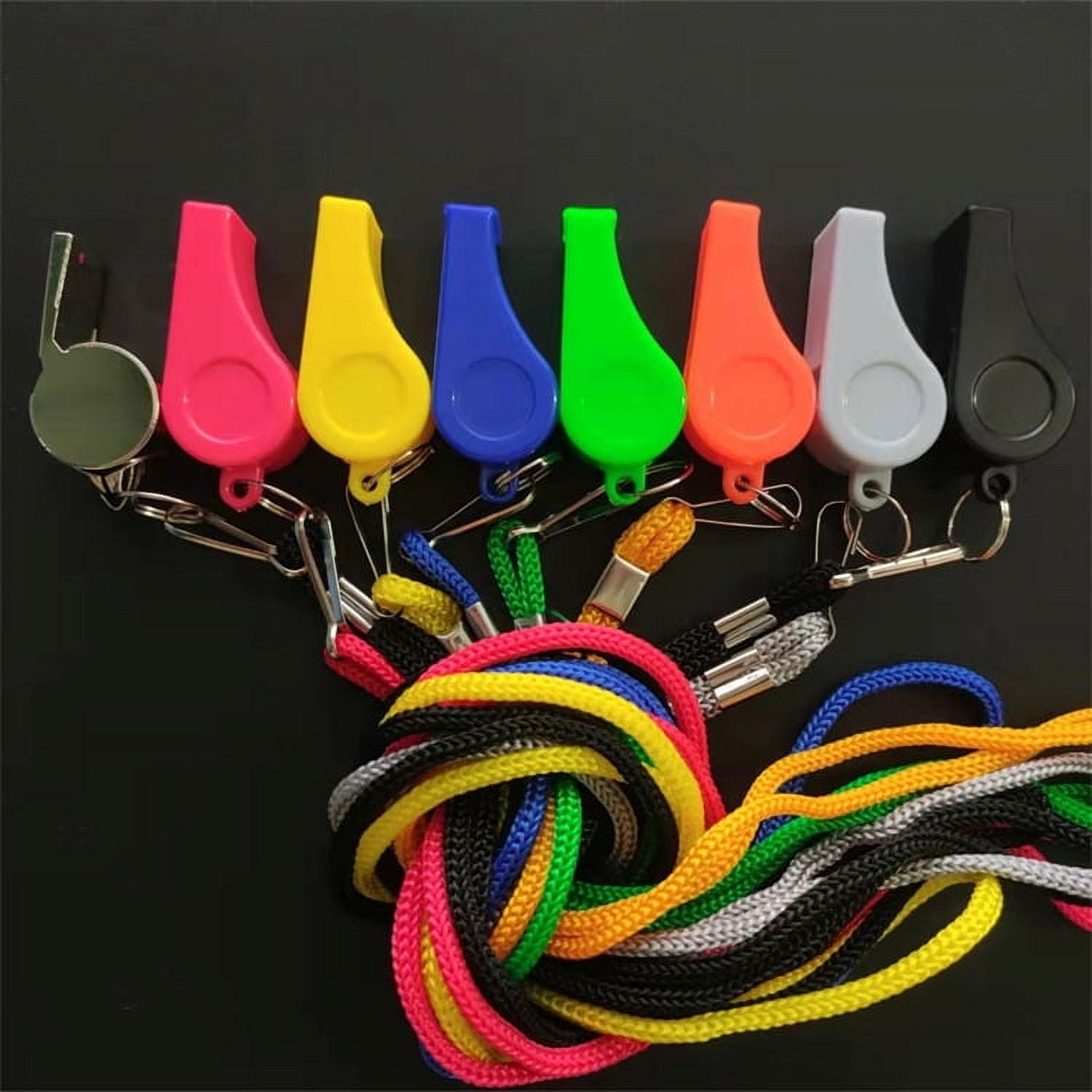 Whistle with Lanyard, 8 Packs Sports Whistles , 7pcs Plastic Whistle ...